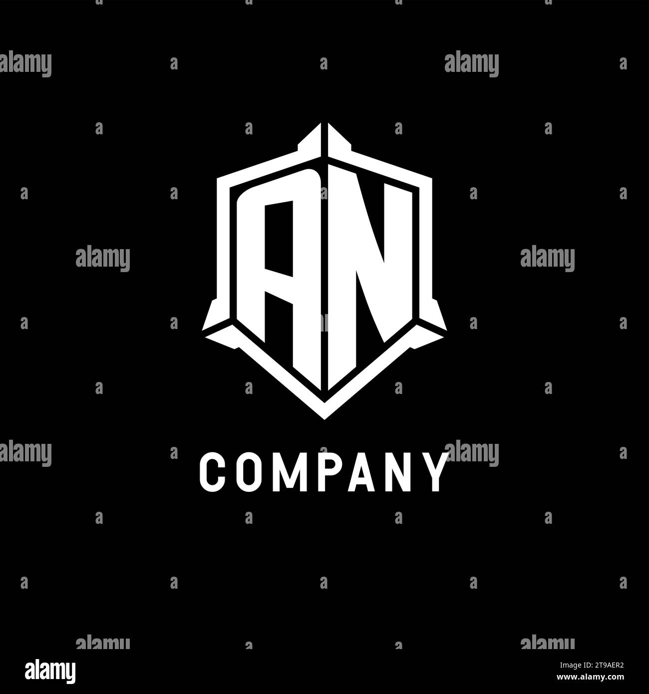 AN logo initial with shield shape design style vector graphic Stock Vector Image & Art - Alamy