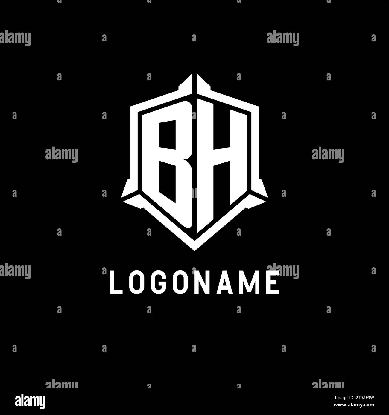 BH logo initial with shield shape design style vector graphic Stock Vector Image & Art - Alamy