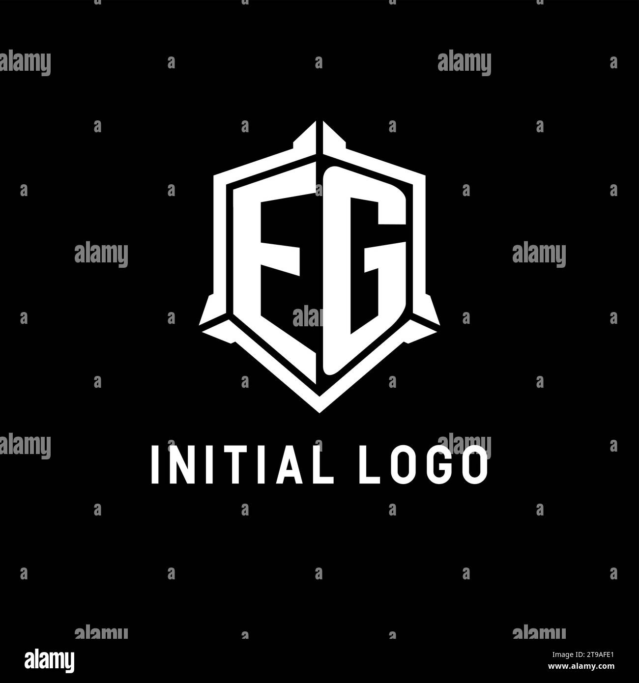 EG logo initial with shield shape design style vector graphic Stock ...
