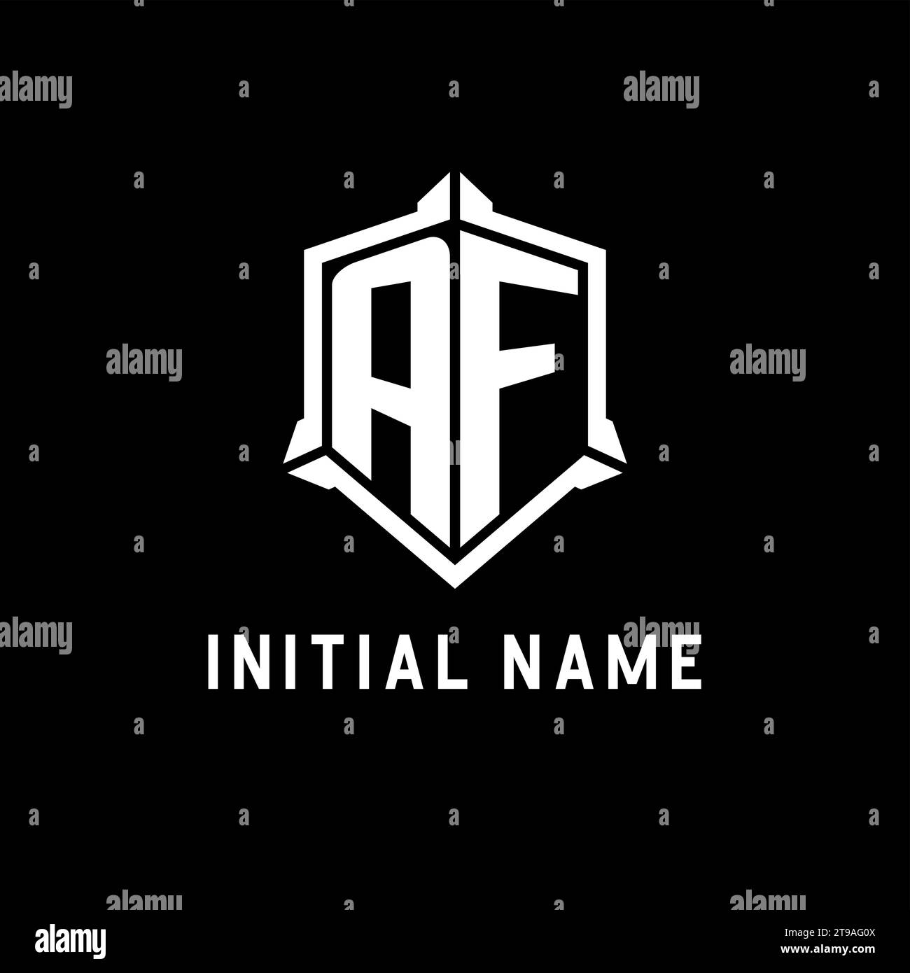 AF logo initial with shield shape design style vector graphic Stock ...