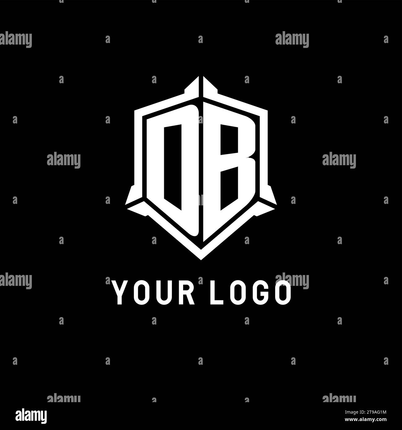 DB logo initial with shield shape design style vector graphic Stock ...