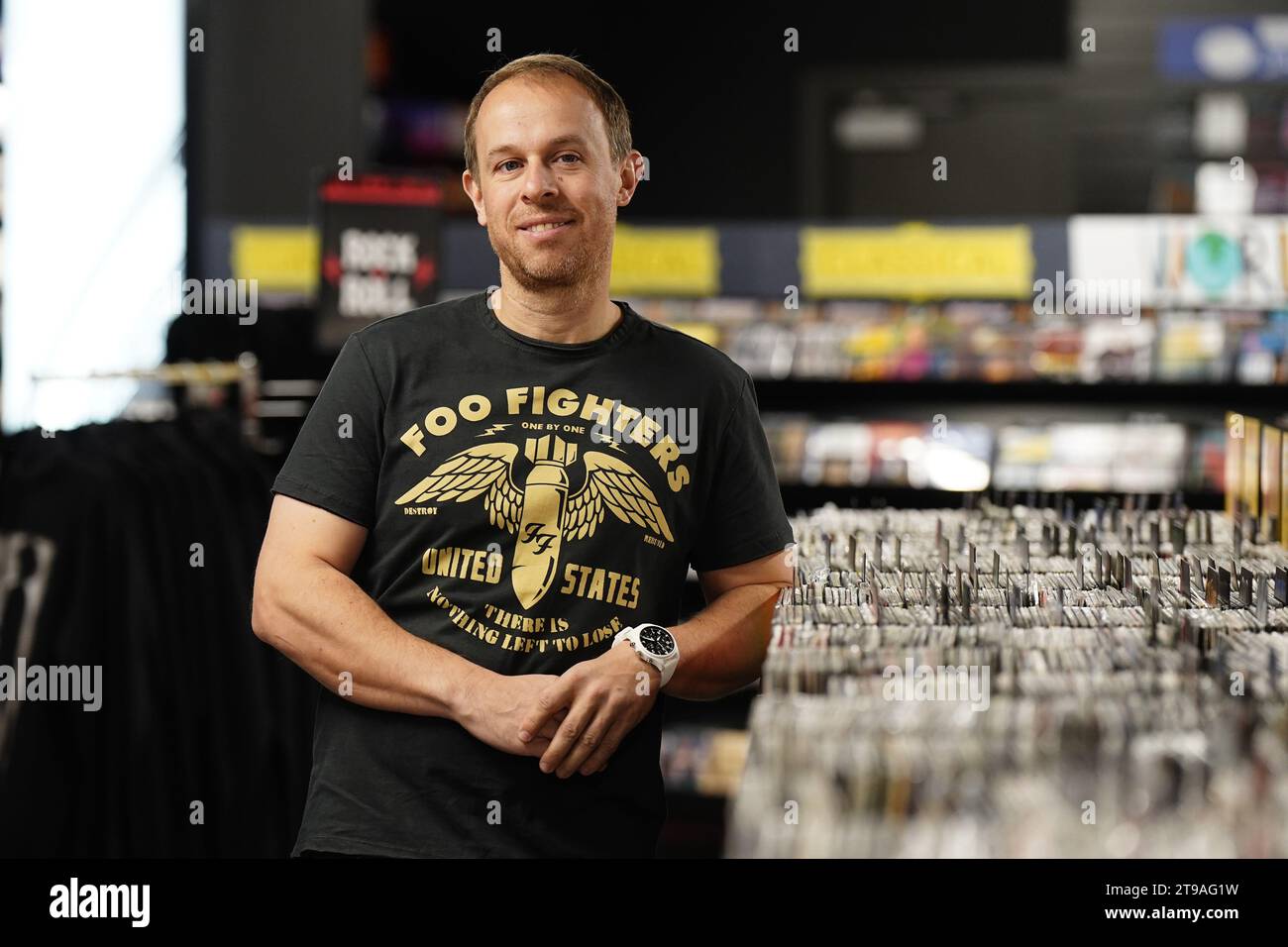 Doug Putman, the owner of HMV, poses inside the new HMV store, which ...