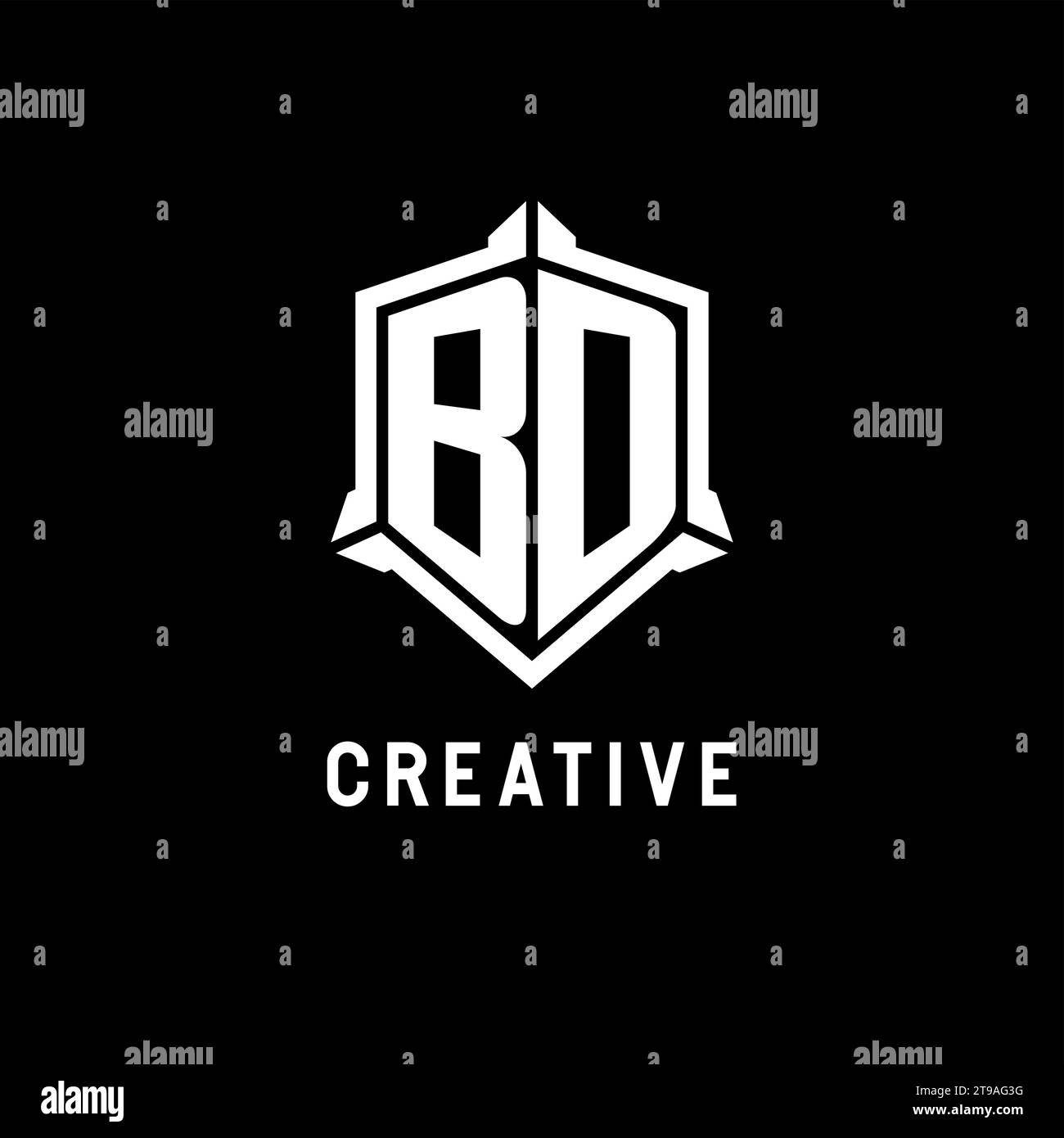 BD logo initial with shield shape design style vector graphic Stock ...