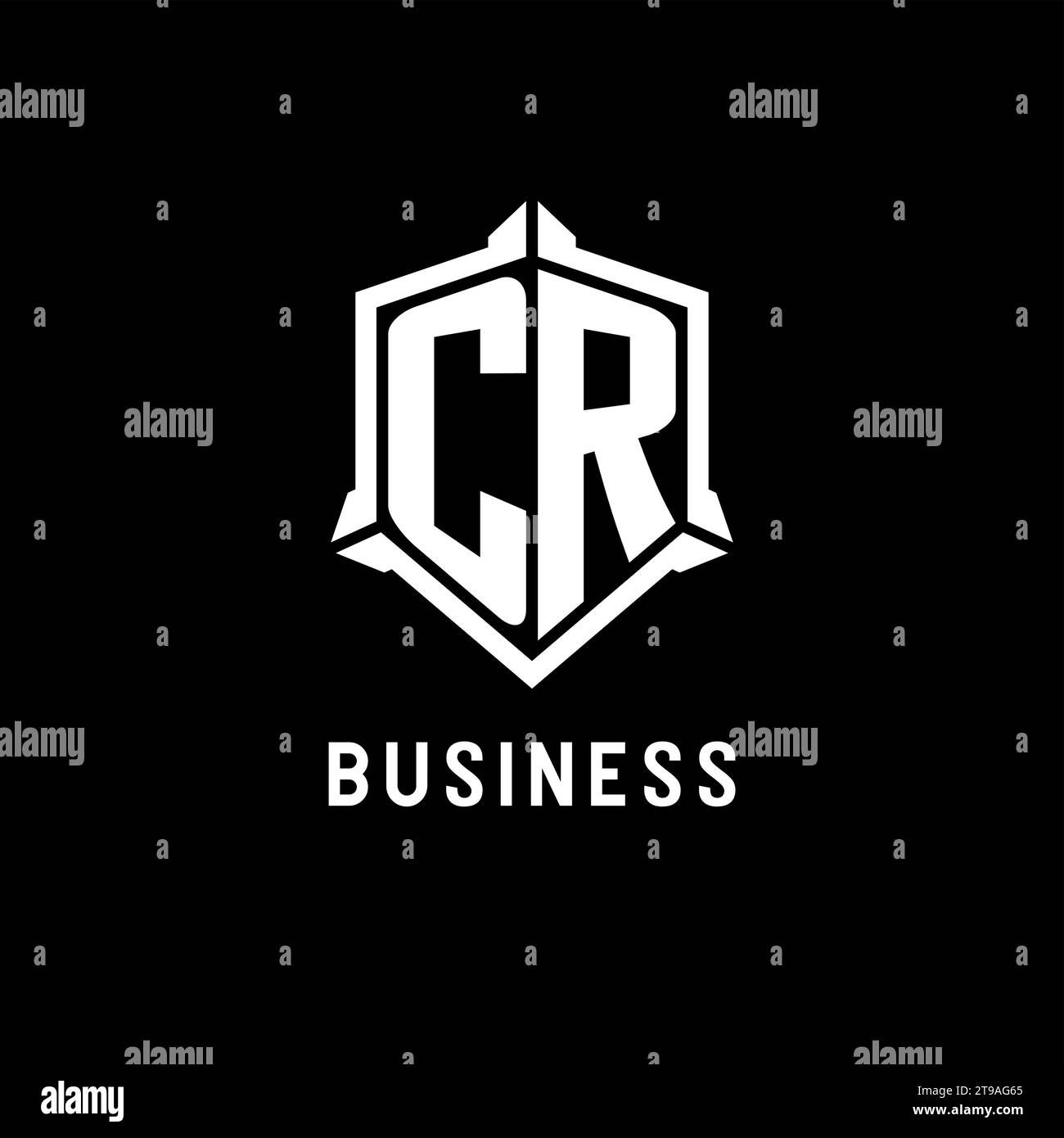 CR logo initial with shield shape design style vector graphic Stock ...