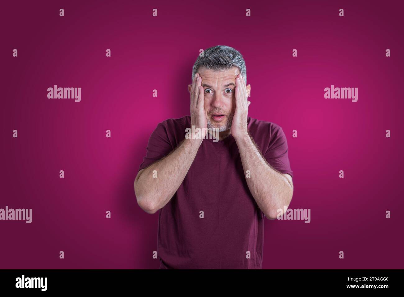 Anxious young man expressing fear hi-res stock photography and images ...