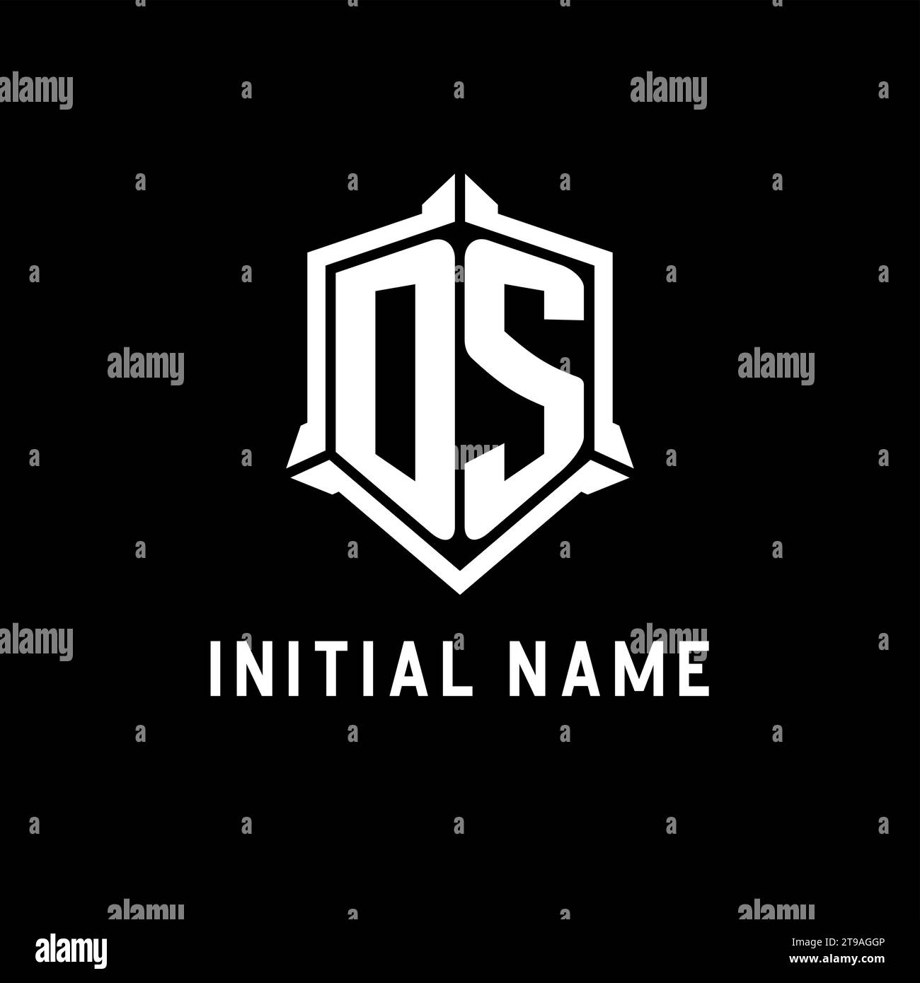 DS logo initial with shield shape design style vector graphic Stock ...