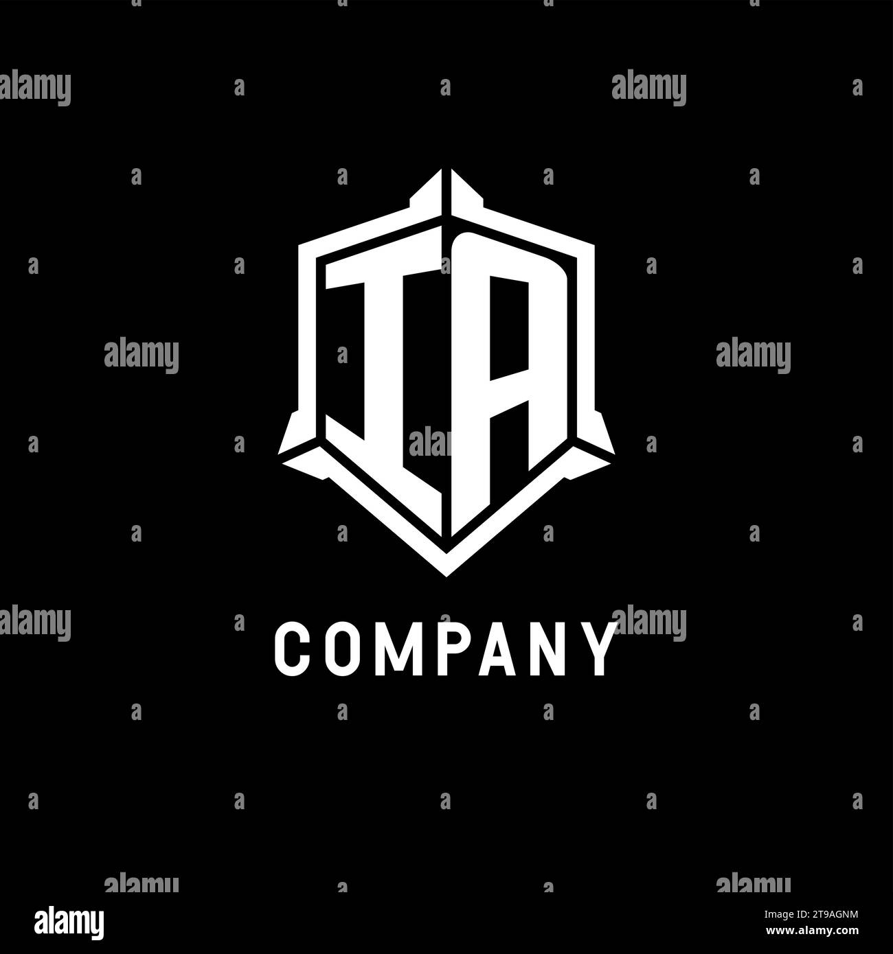 IA logo initial with shield shape design style vector graphic Stock Vector Image & Art - Alamy