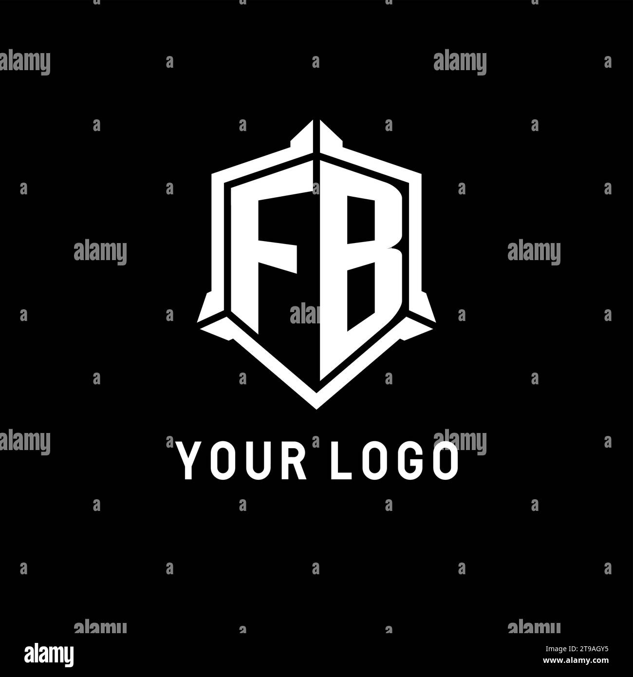 FB logo initial with shield shape design style vector graphic Stock Vector Image & Art - Alamy