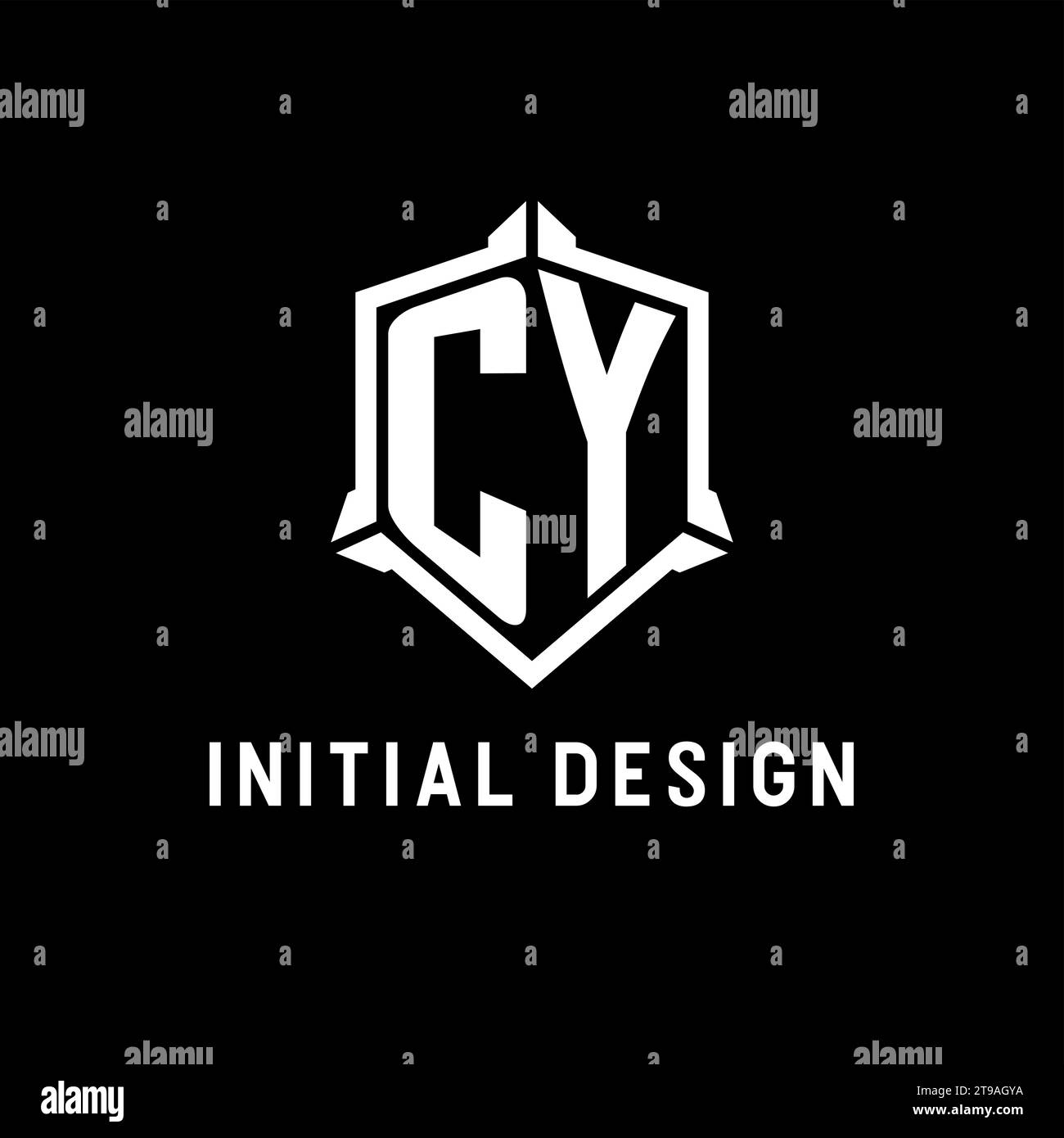 CY logo initial with shield shape design style vector graphic Stock ...