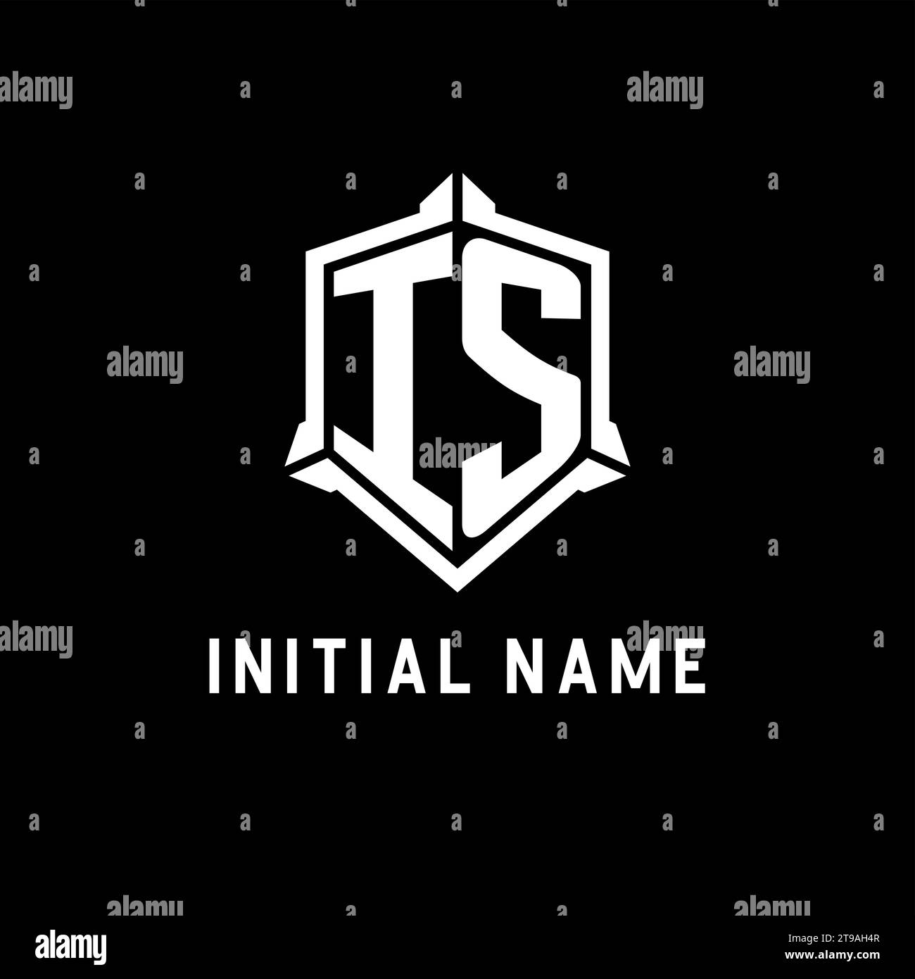 IS logo initial with shield shape design style vector graphic Stock ...