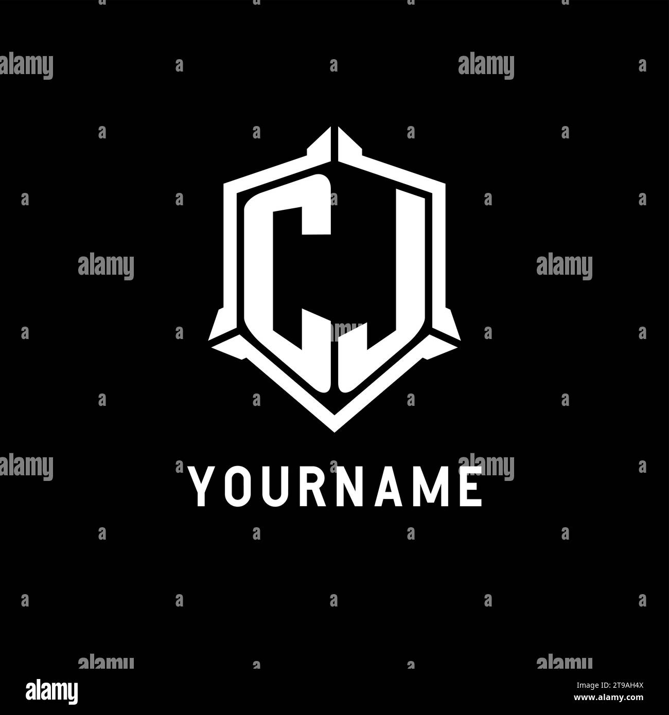CJ logo initial with shield shape design style vector graphic Stock Vector Image & Art - Alamy