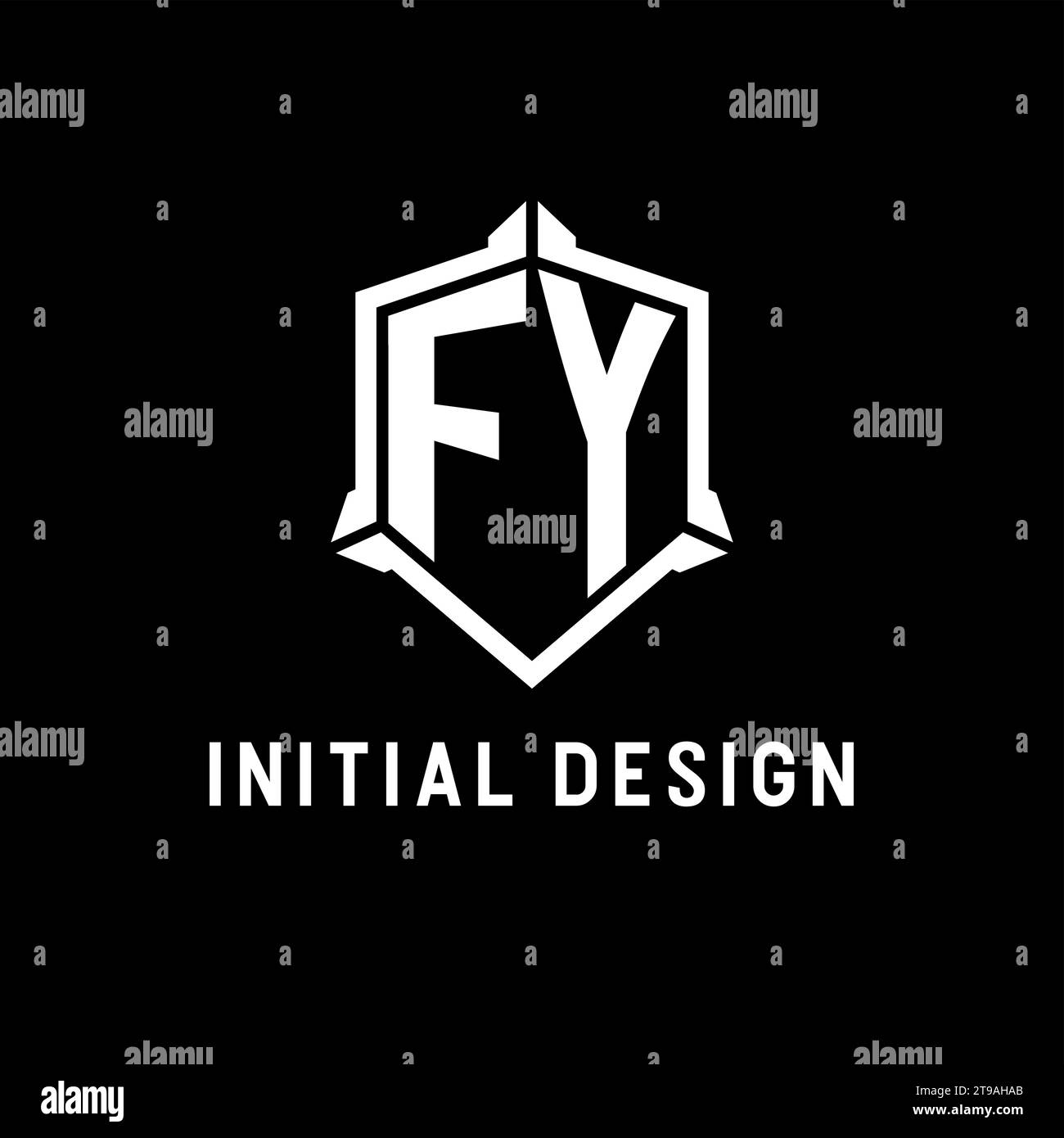 FY logo initial with shield shape design style vector graphic Stock ...