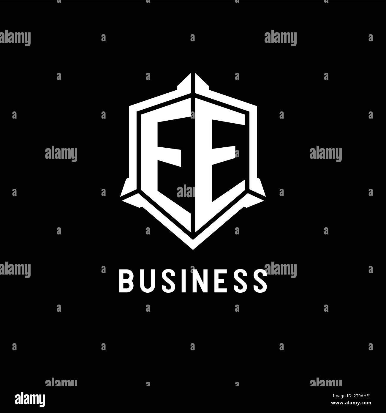 EE logo initial with shield shape design style vector graphic Stock ...