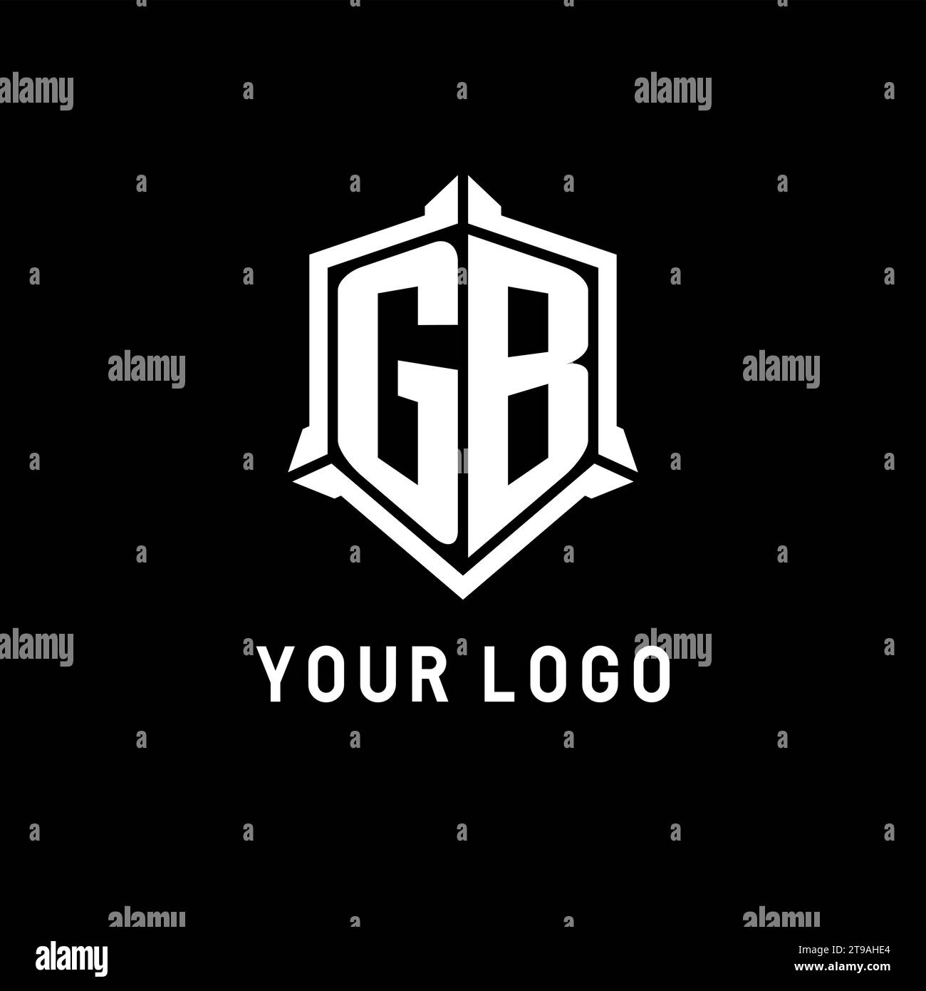 GB logo initial with shield shape design style vector graphic Stock ...