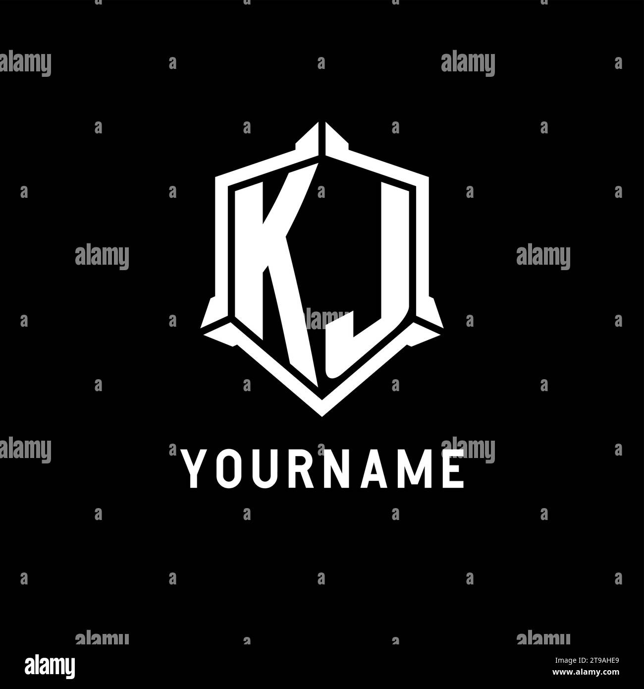 KJ logo initial with shield shape design style vector graphic Stock Vector Image & Art - Alamy
