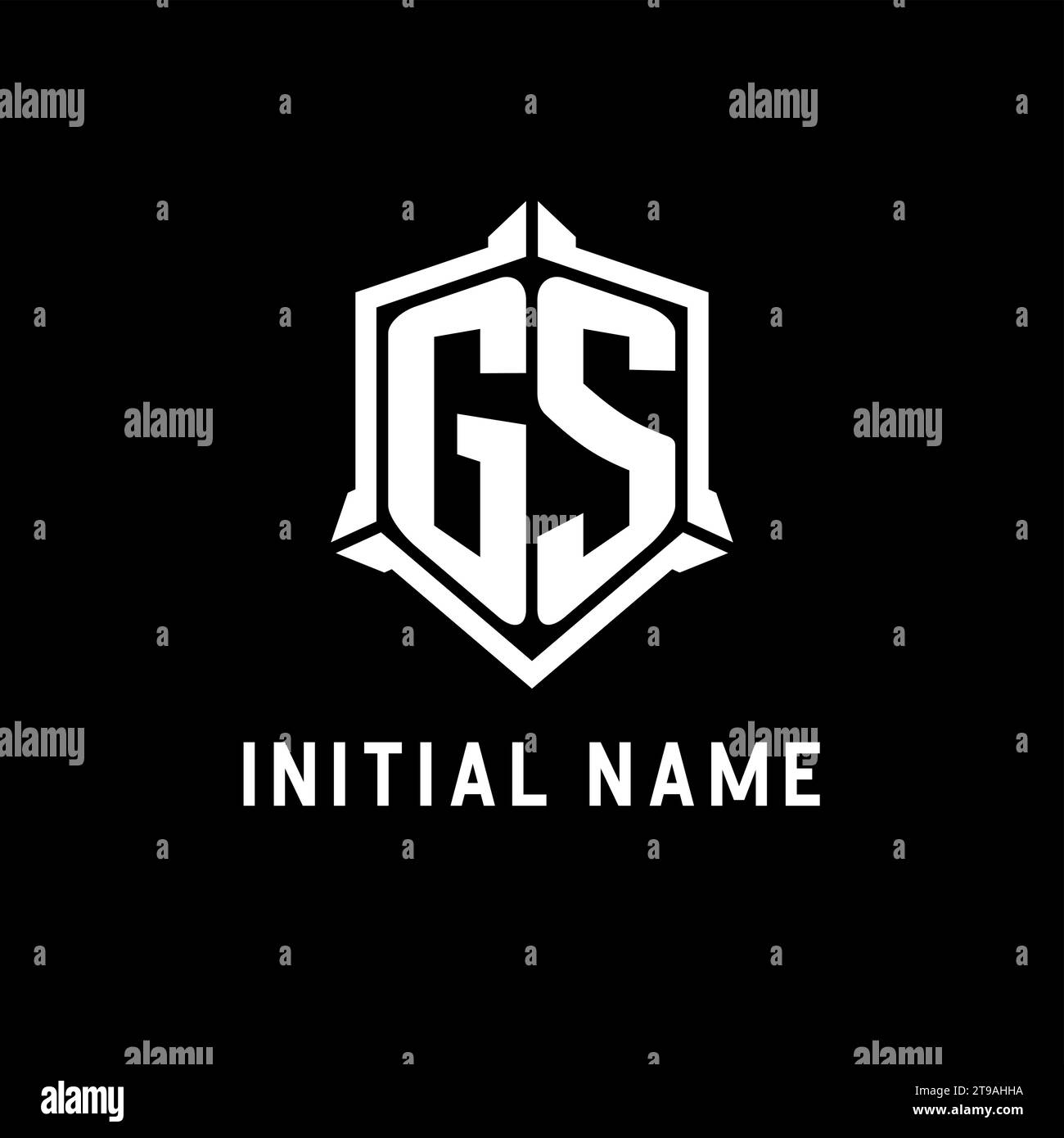 GS logo initial with shield shape design style vector graphic Stock ...