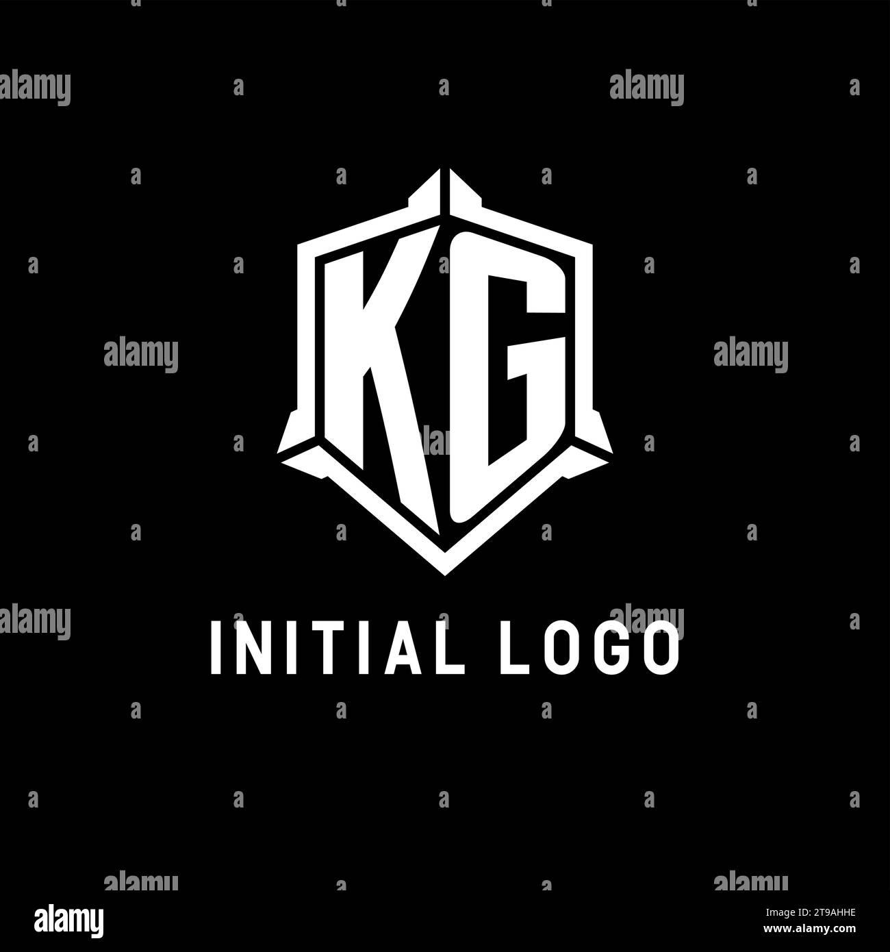 KG logo initial with shield shape design style vector graphic Stock ...