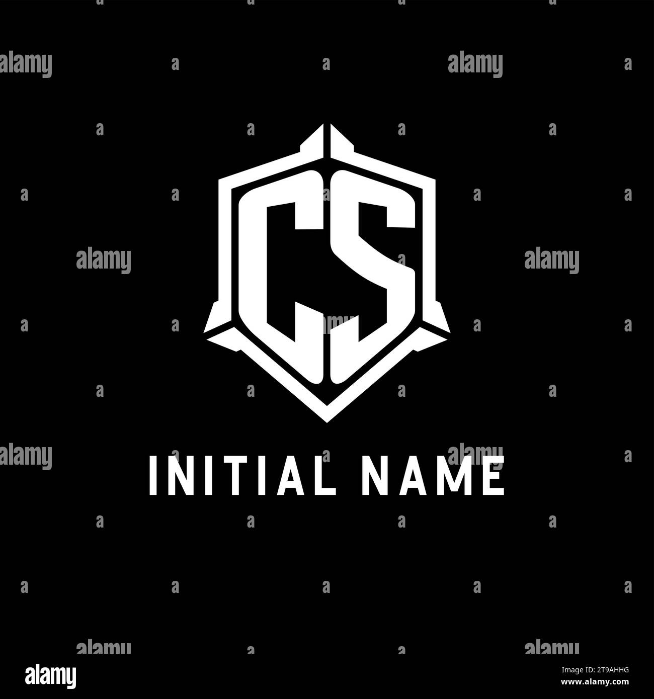 CS logo initial with shield shape design style vector graphic Stock ...
