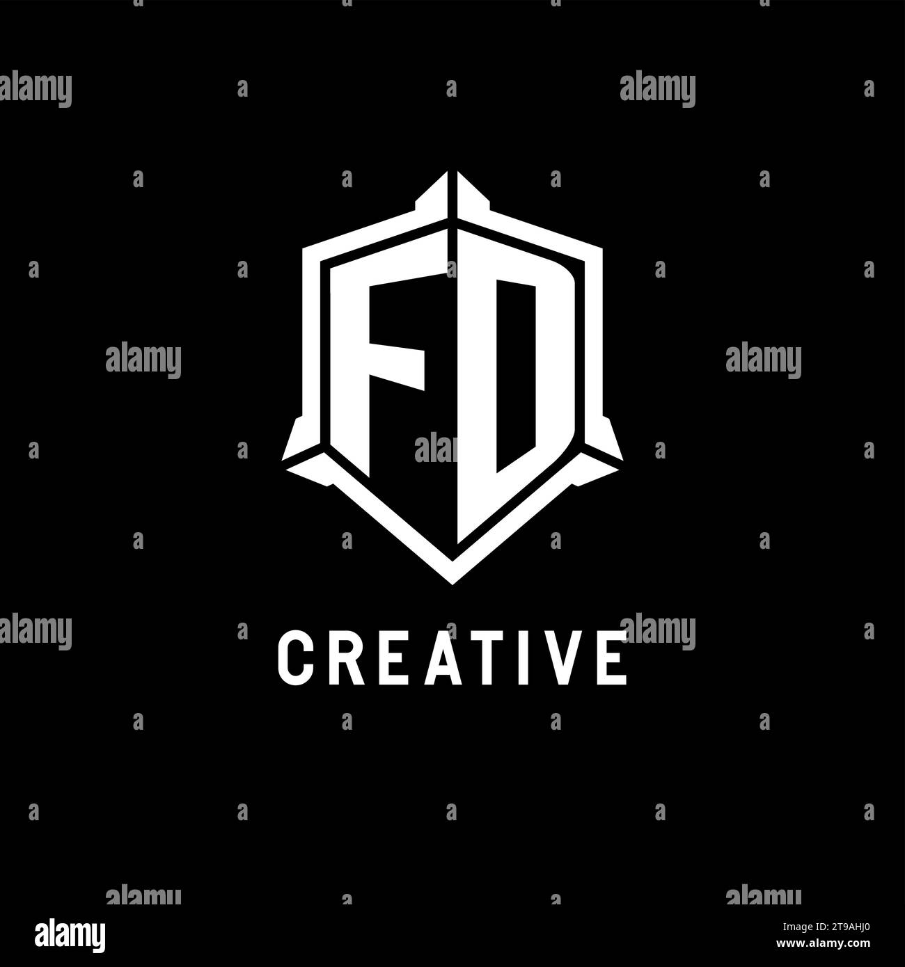 FD logo initial with shield shape design style vector graphic Stock Vector Image & Art - Alamy