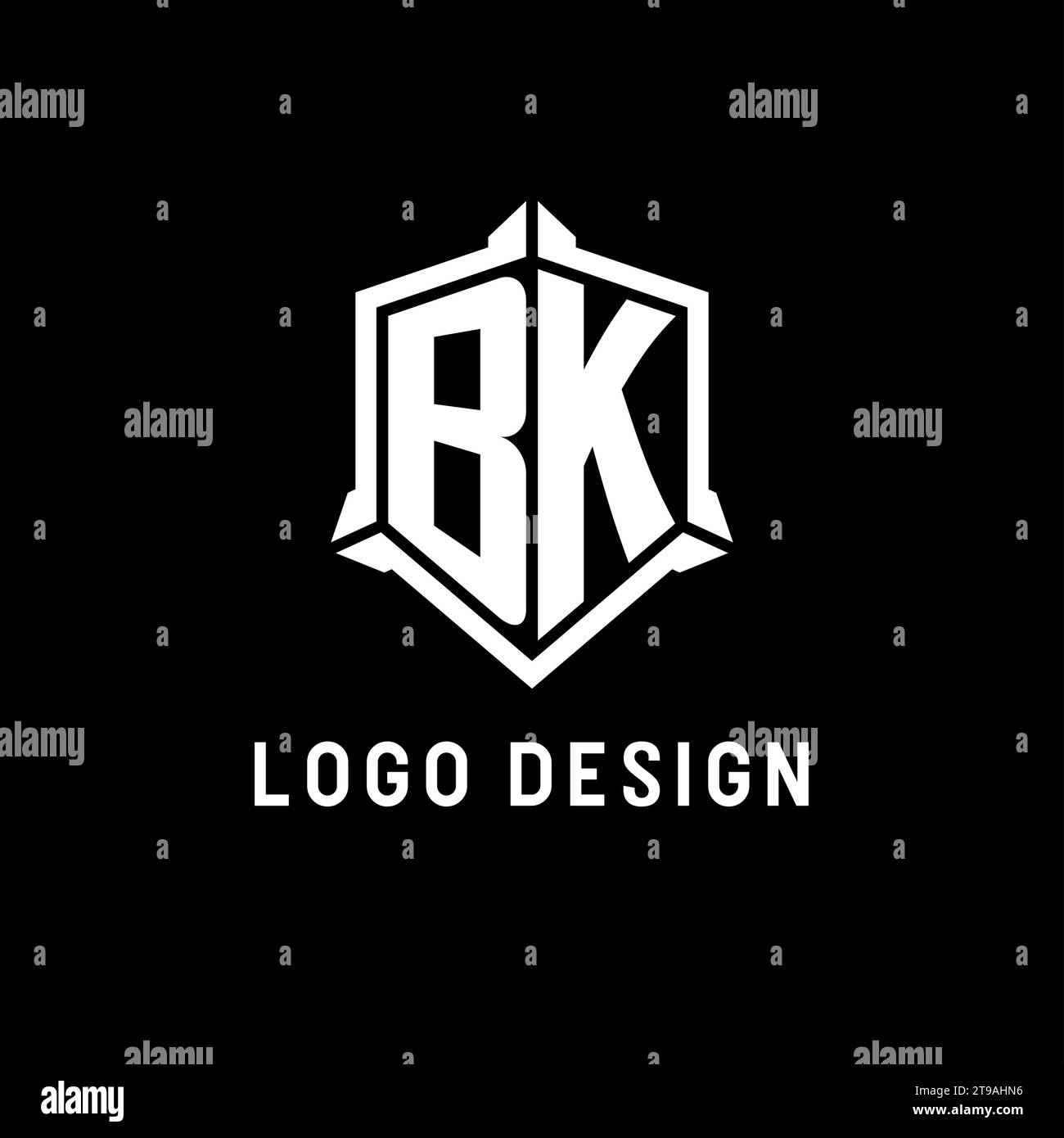 BK logo initial with shield shape design style vector graphic Stock Vector Image & Art - Alamy