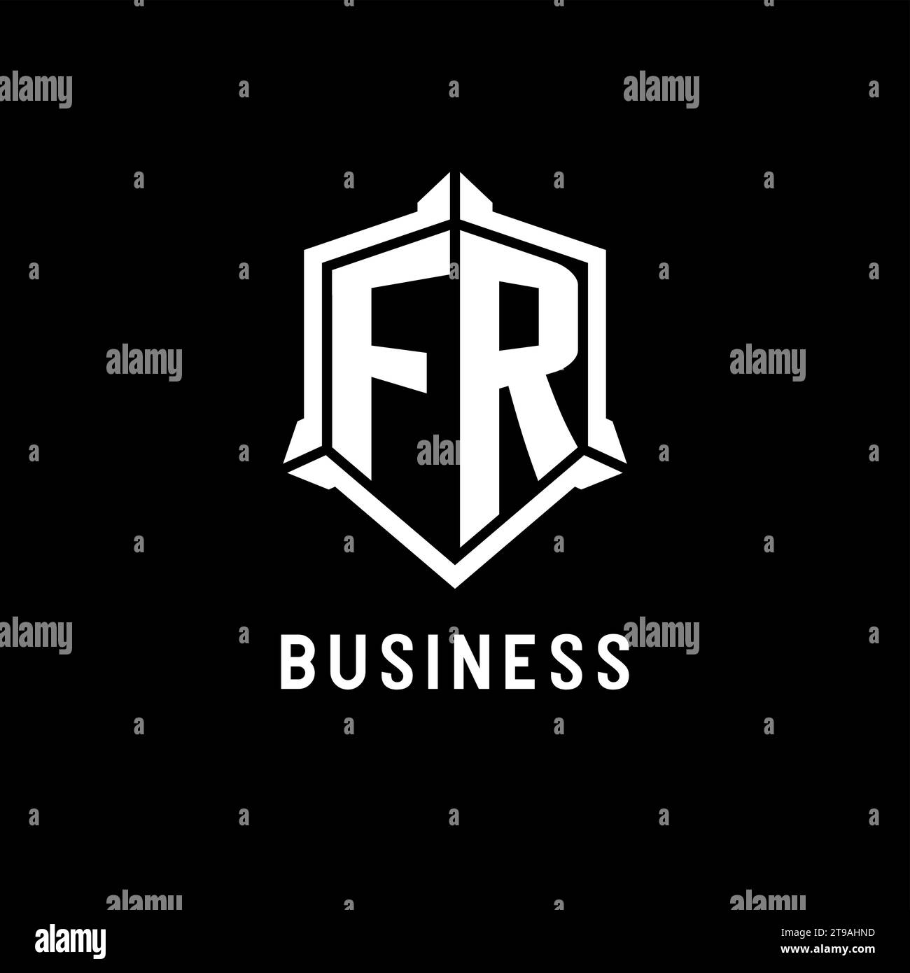 FR logo initial with shield shape design style vector graphic Stock ...