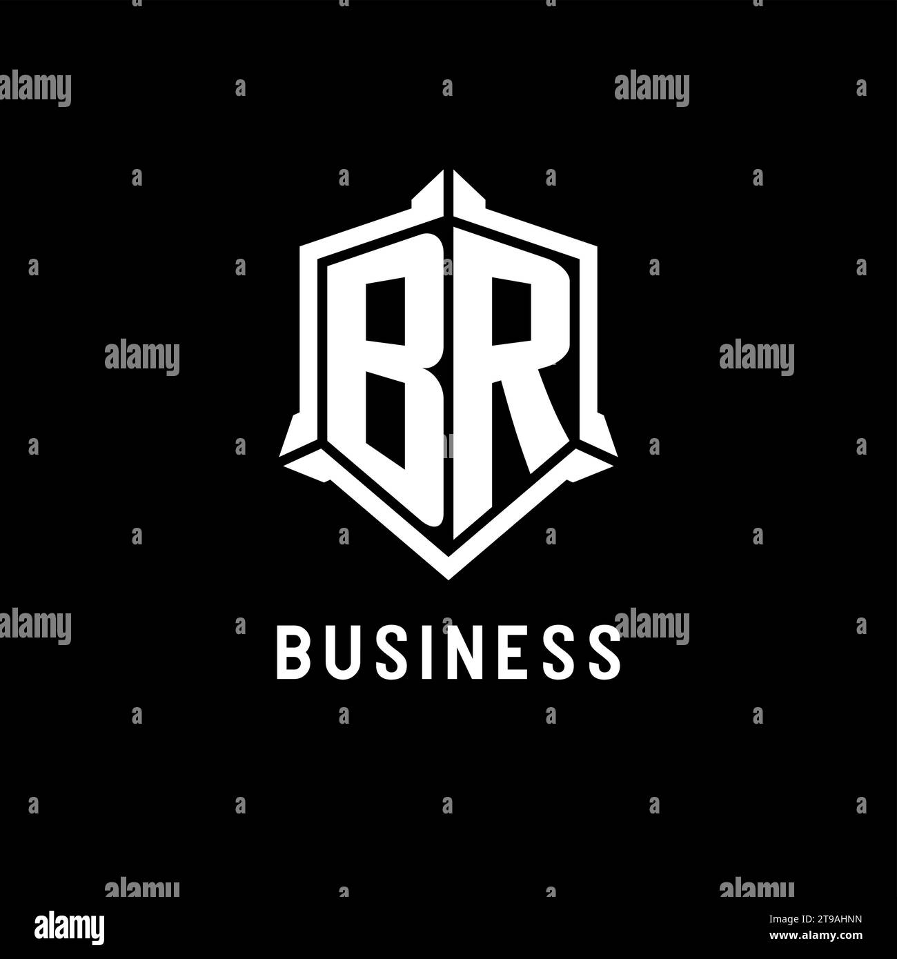 BR logo initial with shield shape design style vector graphic Stock ...