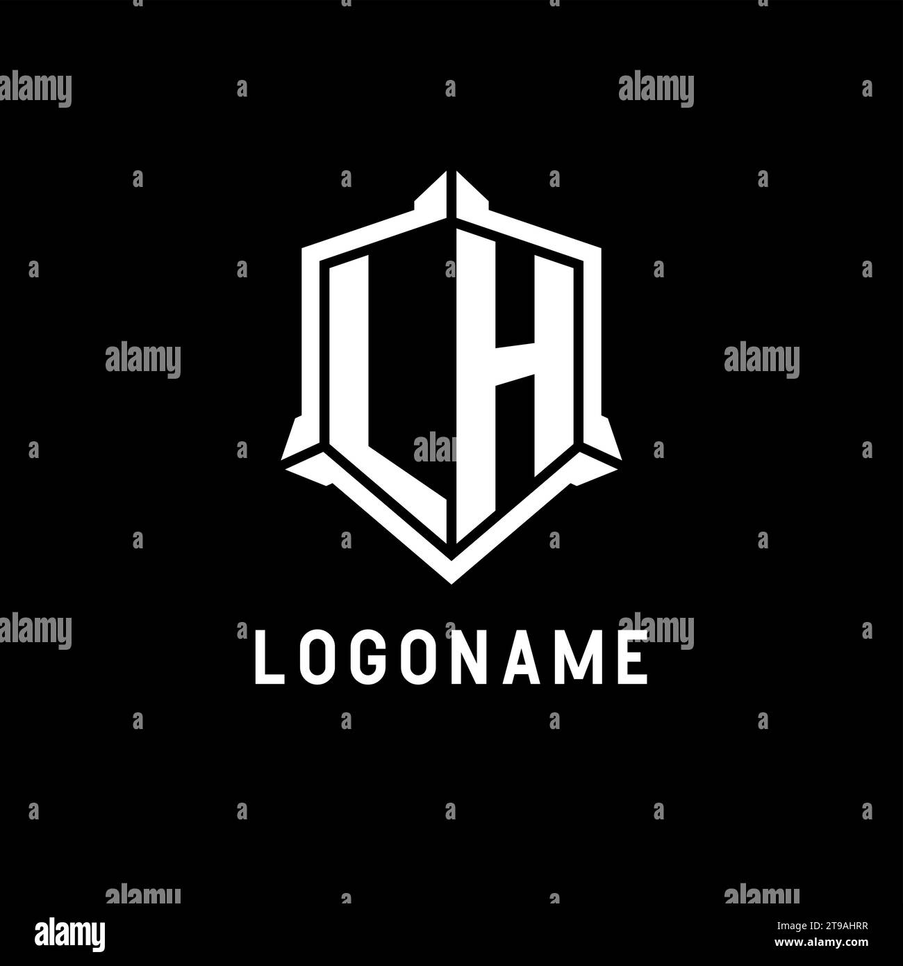 LH logo initial with shield shape design style vector graphic Stock Vector Image & Art - Alamy