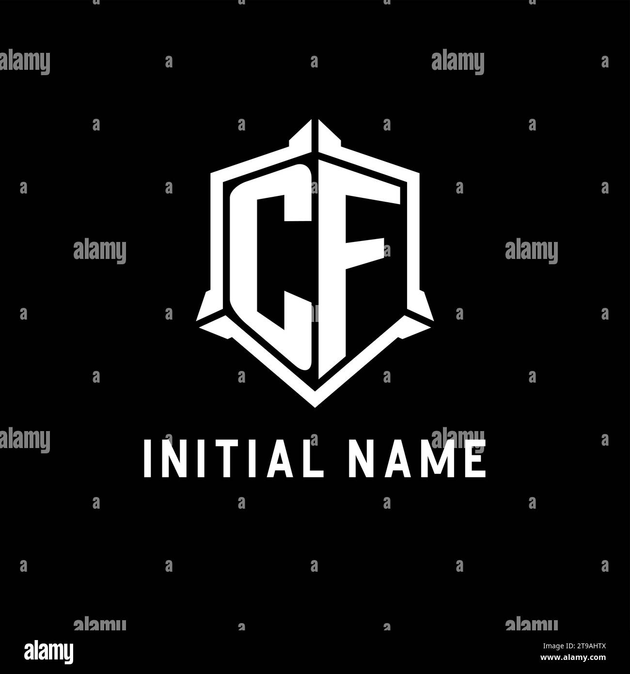CF logo initial with shield shape design style vector graphic Stock ...