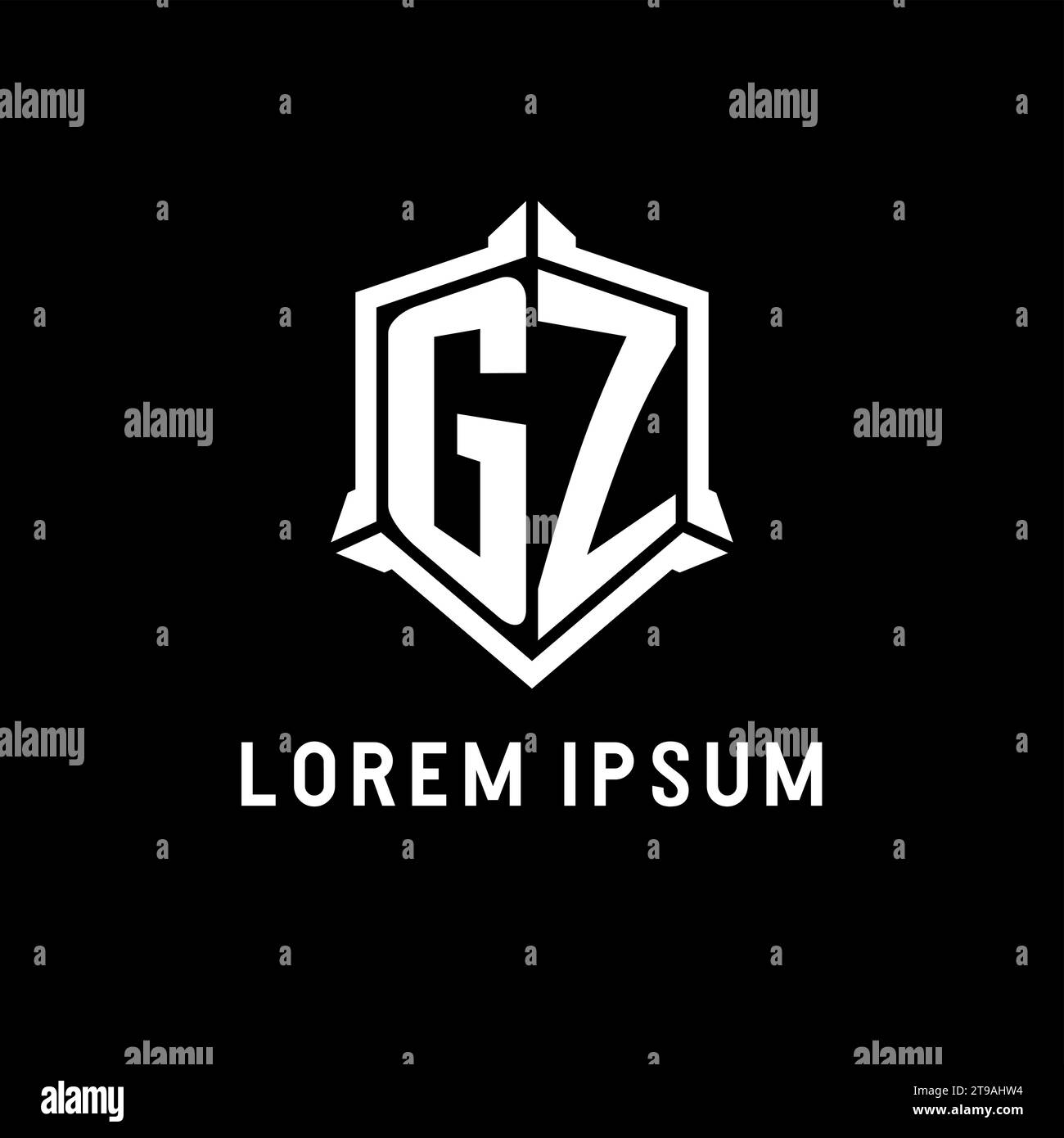 GZ logo initial with shield shape design style vector graphic Stock Vector Image & Art - Alamy