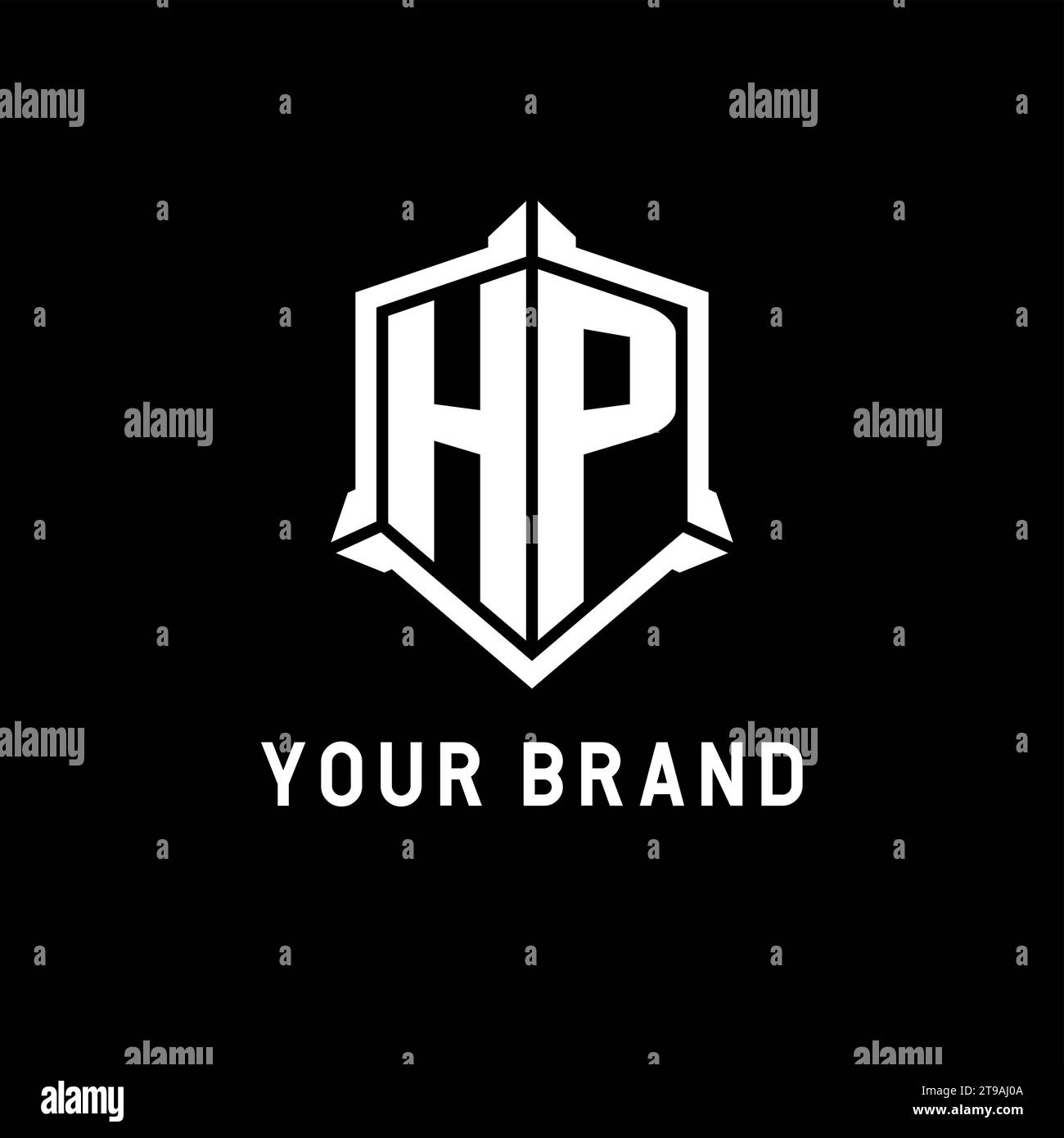 HP logo initial with shield shape design style vector graphic Stock Vector Image & Art - Alamy