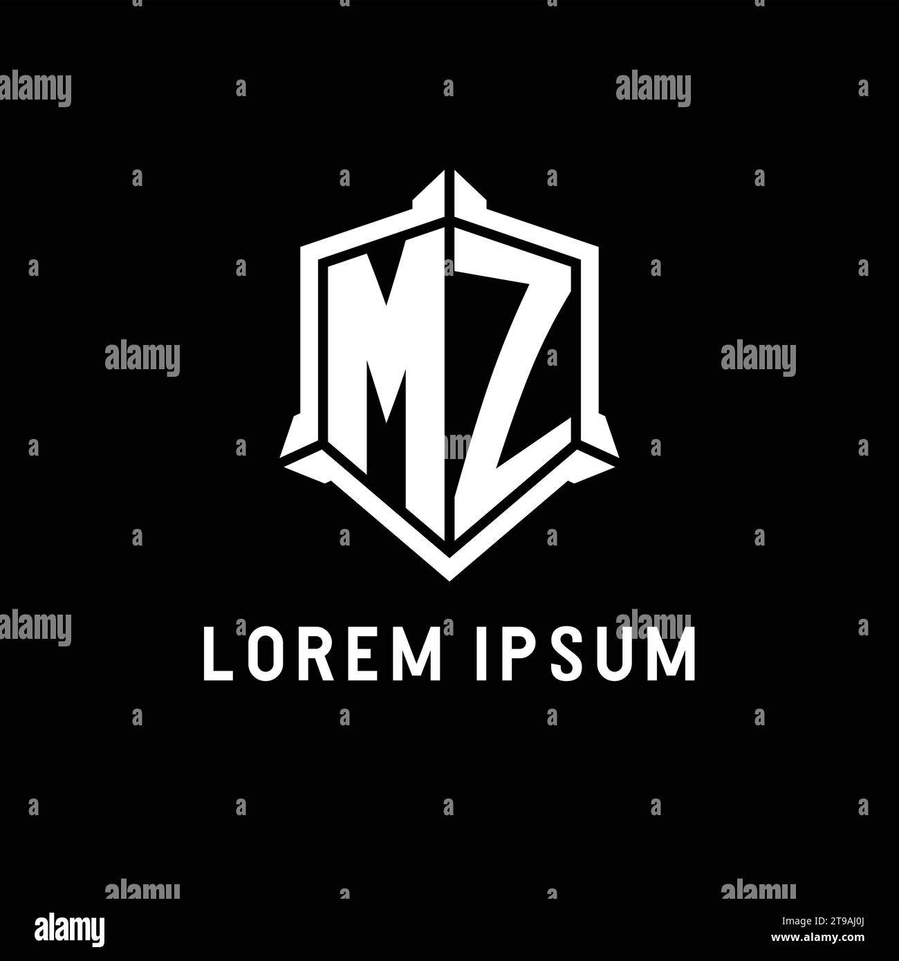 MZ logo initial with shield shape design style vector graphic Stock Vector Image & Art - Alamy