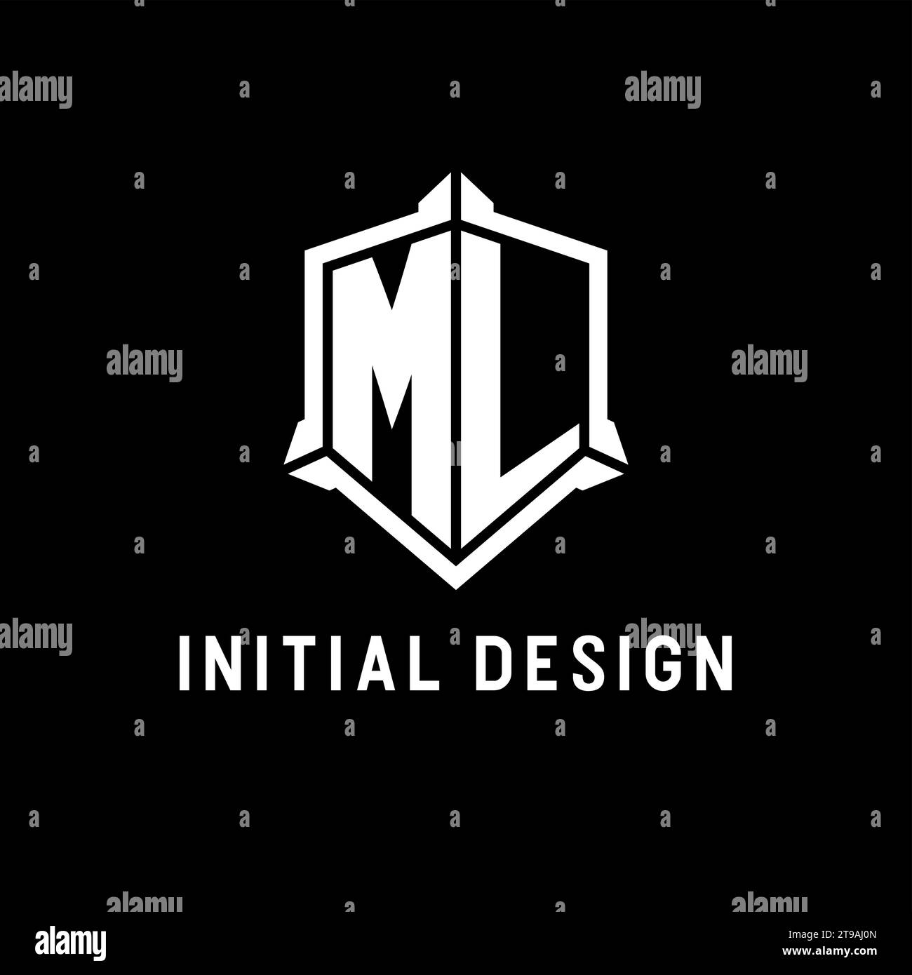 ML logo initial with shield shape design style vector graphic Stock Vector Image & Art - Alamy