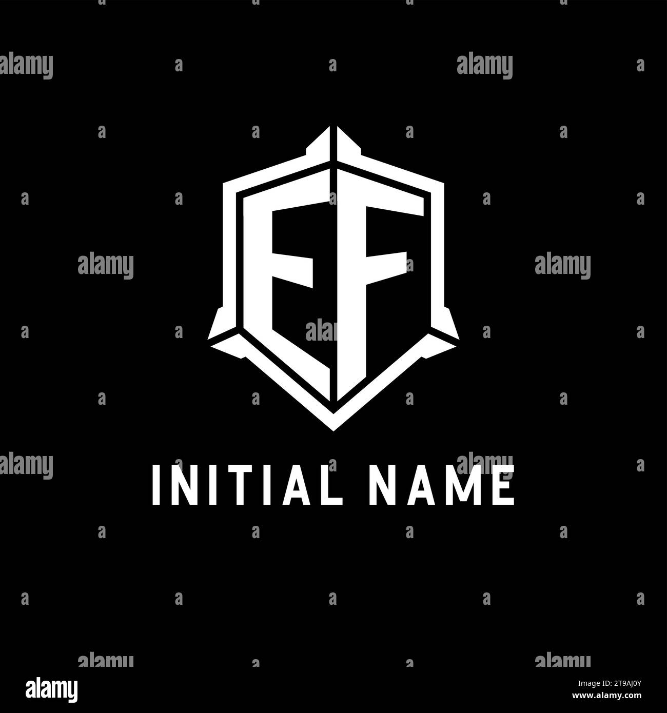 EF logo initial with shield shape design style vector graphic Stock ...
