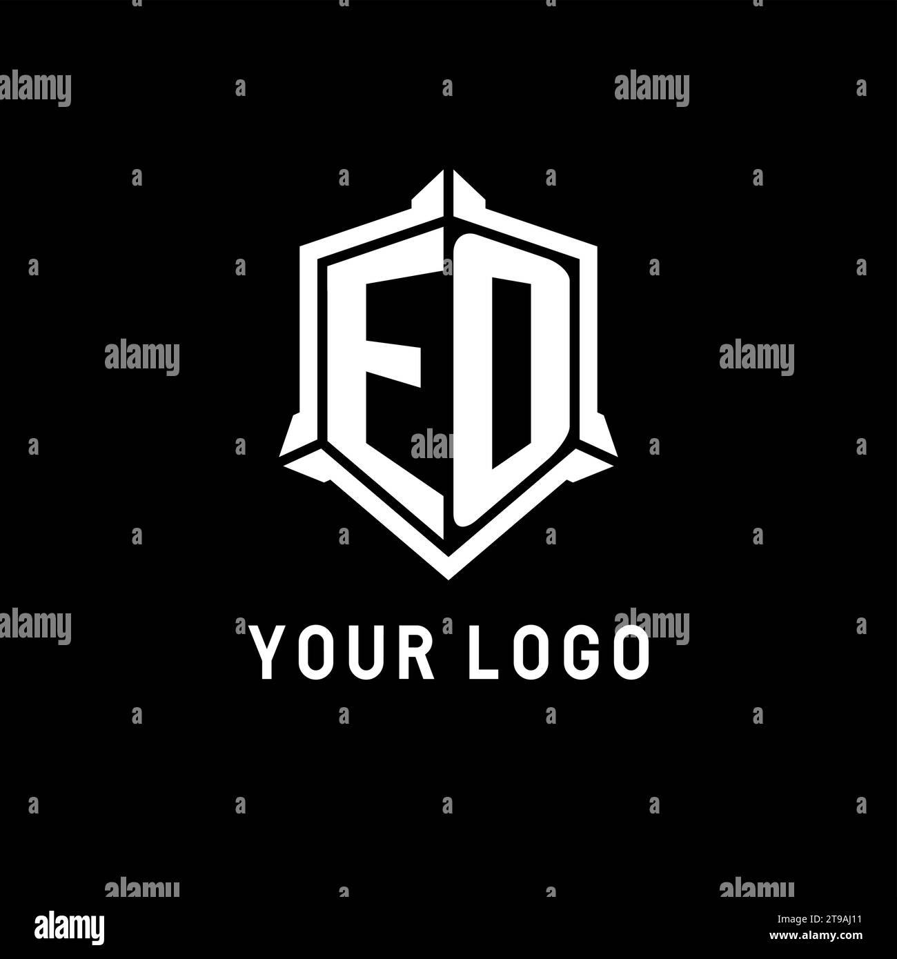 EO logo initial with shield shape design style vector graphic Stock ...