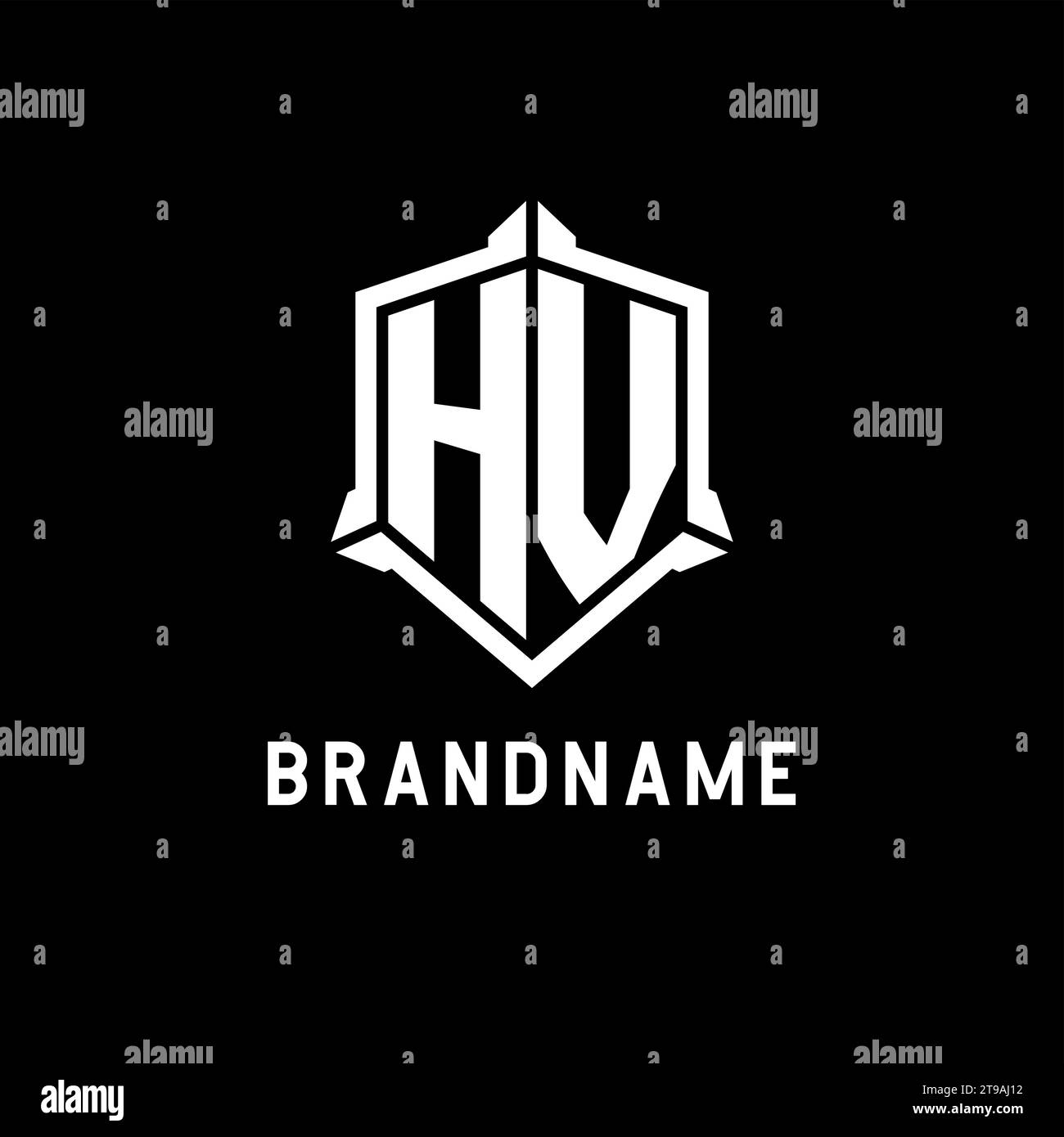 HV logo initial with shield shape design style vector graphic Stock Vector Image & Art - Alamy