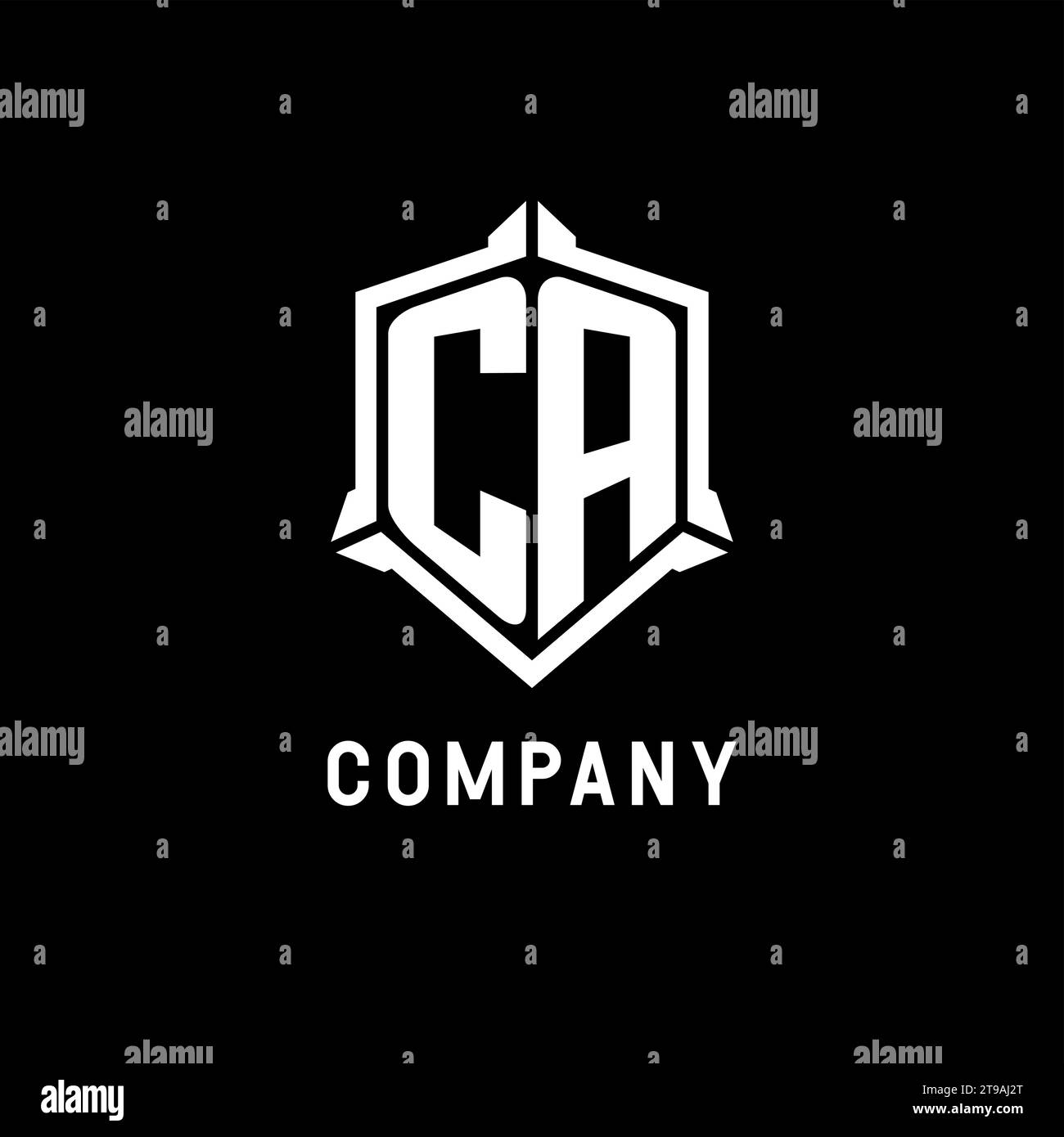 CA logo initial with shield shape design style vector graphic Stock ...