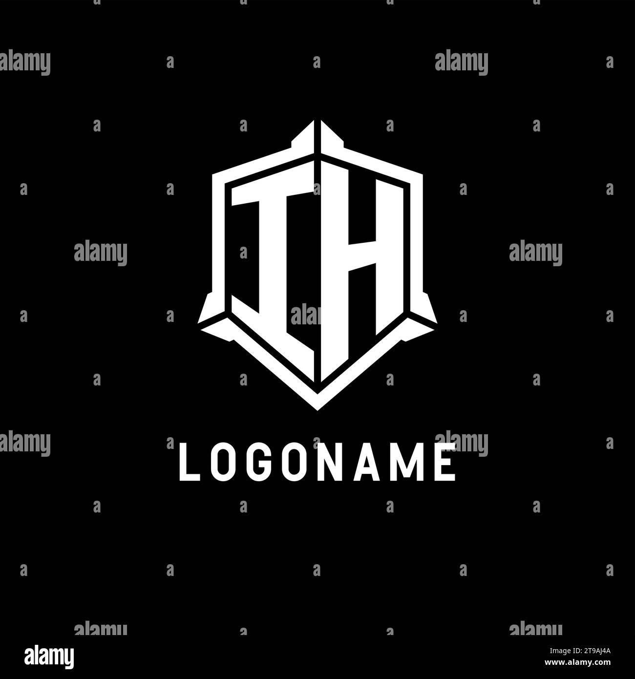 IH logo initial with shield shape design style vector graphic Stock Vector Image & Art - Alamy