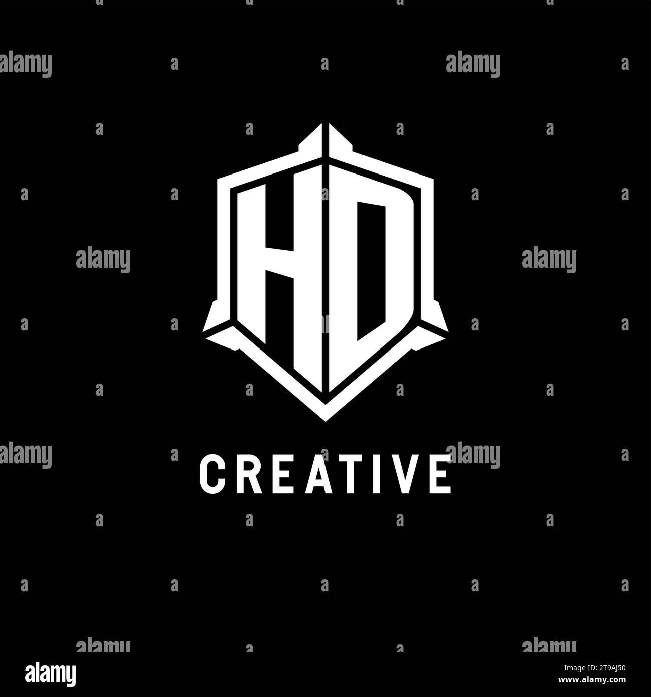 HD logo initial with shield shape design style vector graphic Stock Vector Image & Art - Alamy