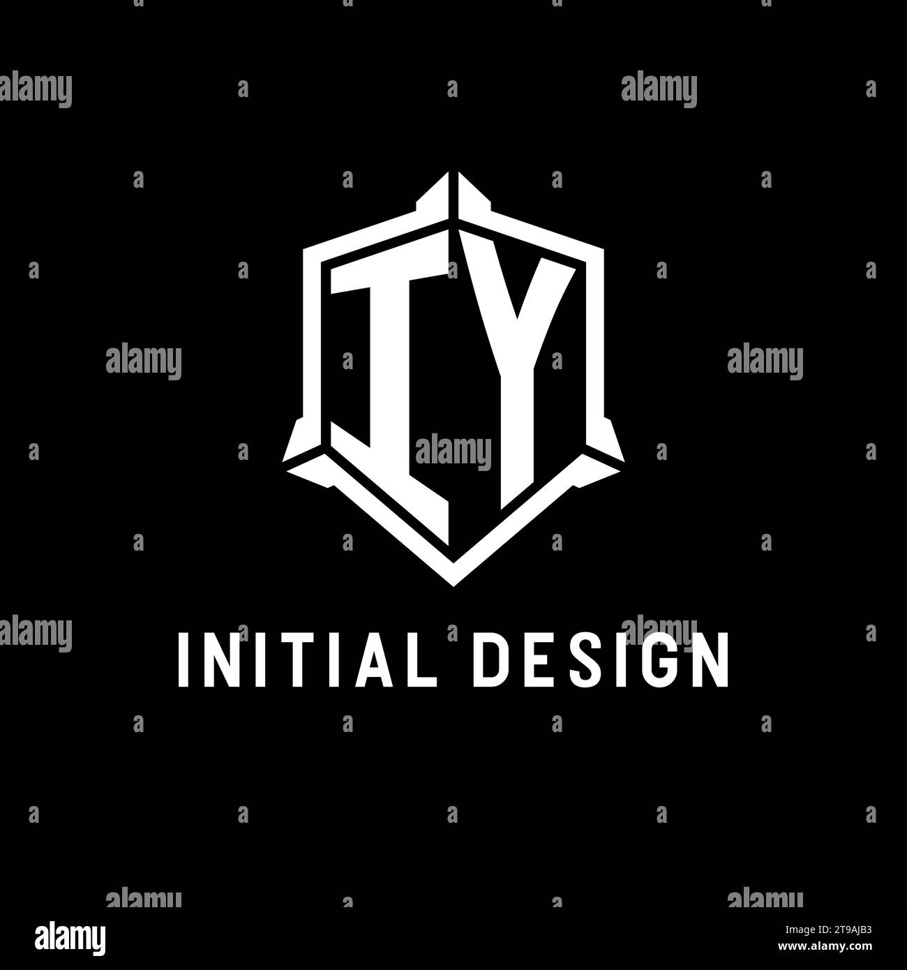 IY logo initial with shield shape design style vector graphic Stock ...