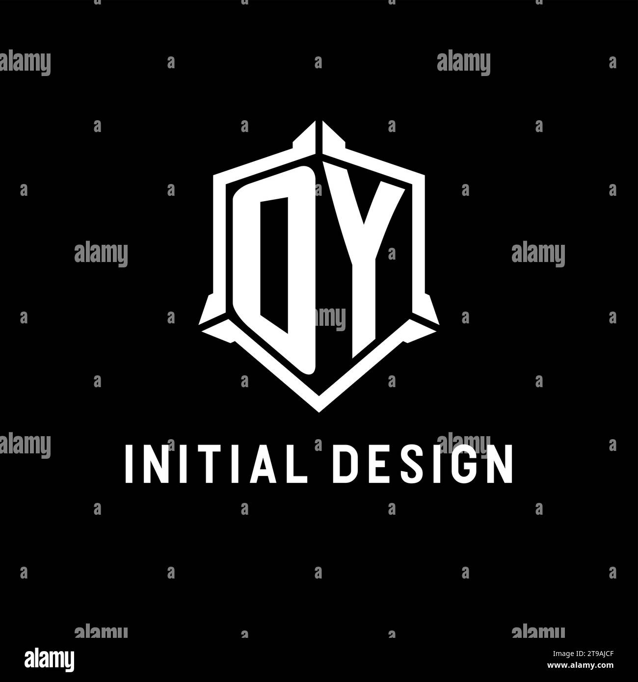 OY logo initial with shield shape design style vector graphic Stock ...