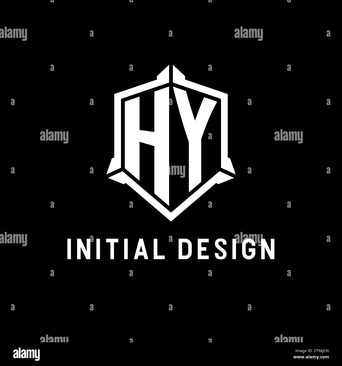 HY logo initial with shield shape design style vector graphic Stock ...