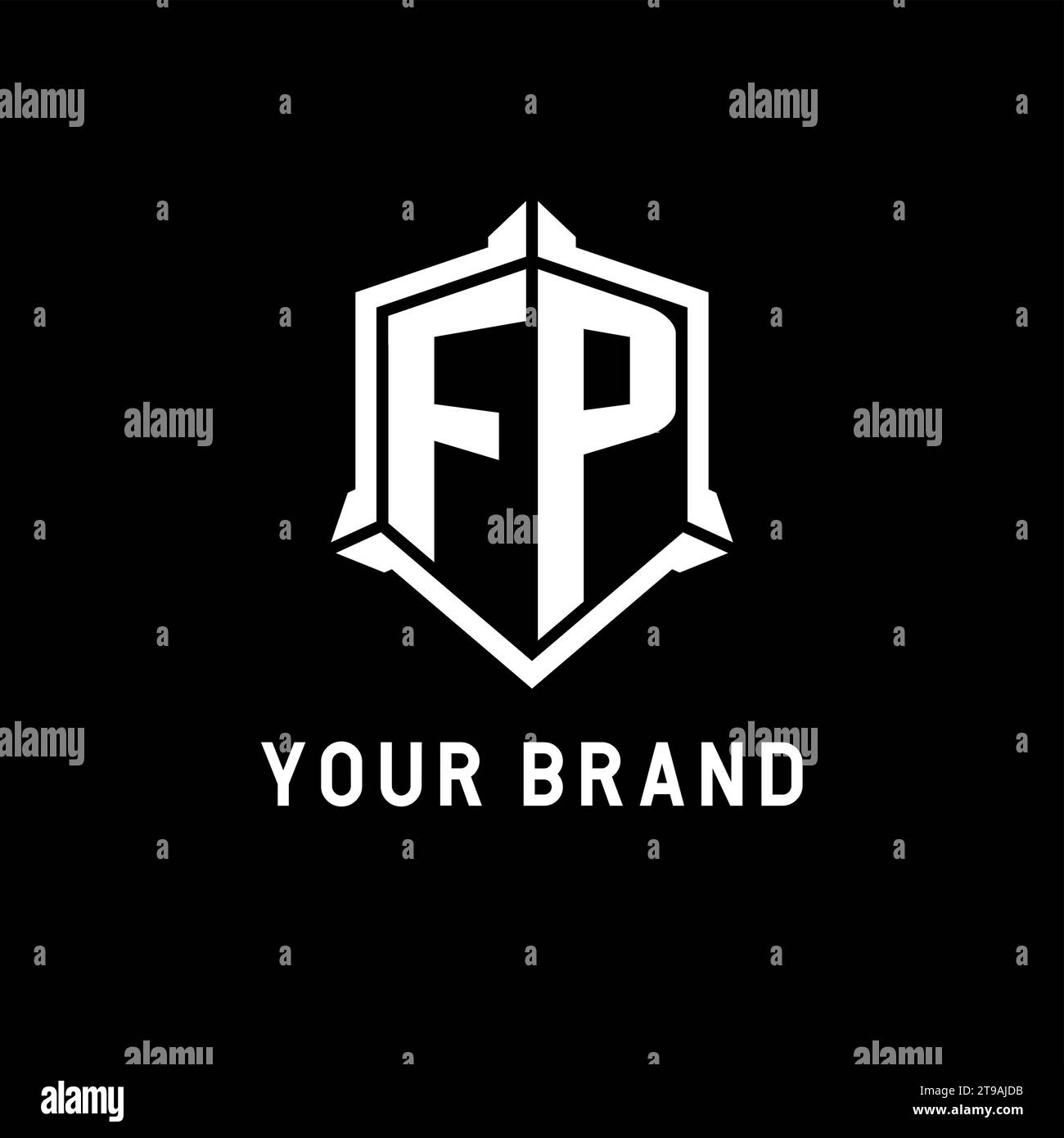 FP logo initial with shield shape design style vector graphic Stock Vector Image & Art - Alamy