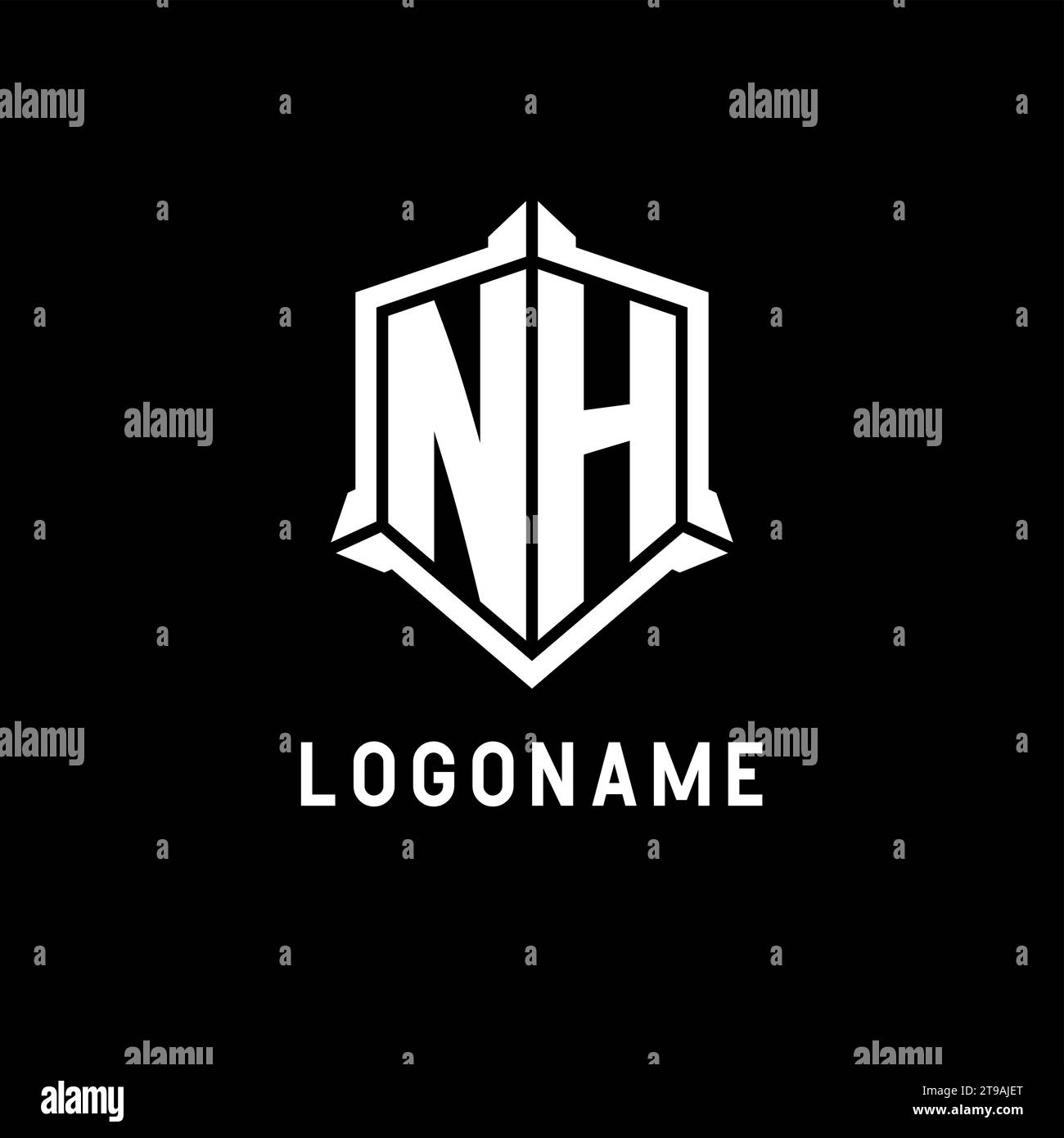 NH logo initial with shield shape design style vector graphic Stock Vector Image & Art - Alamy