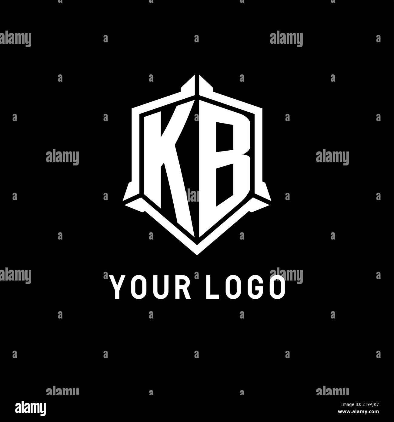 KB logo initial with shield shape design style vector graphic Stock ...