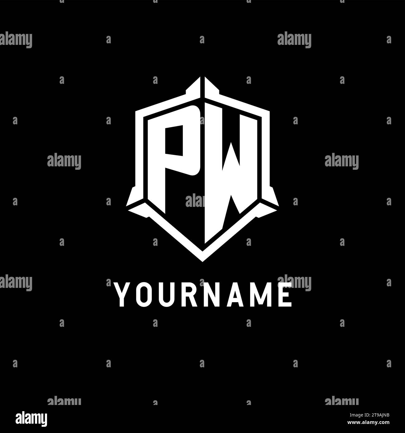 Pw logo design Black and White Stock Photos & Images - Alamy