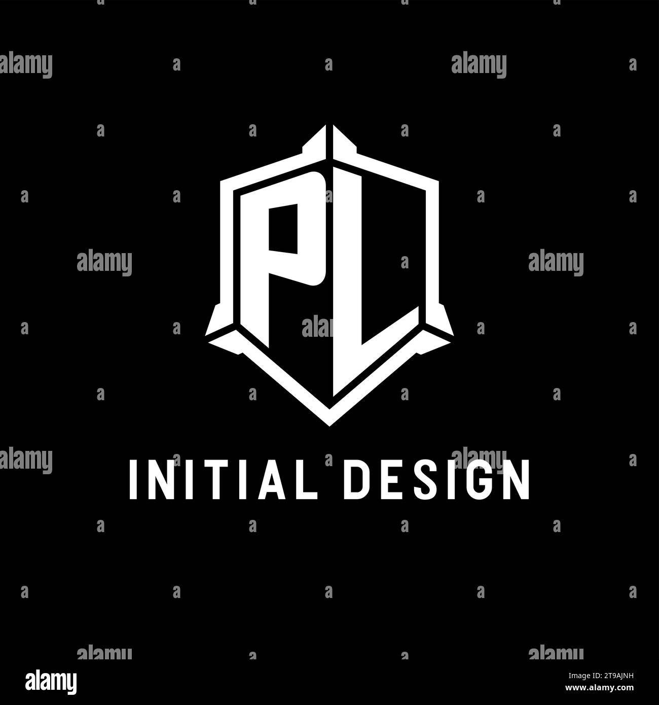 PL logo initial with shield shape design style vector graphic Stock Vector Image & Art - Alamy