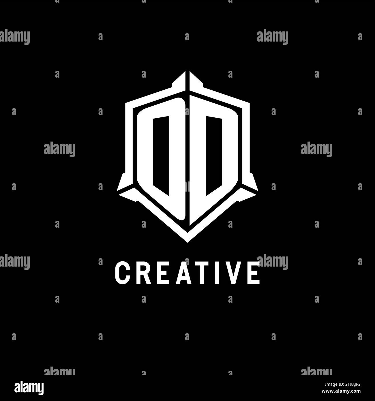 OD logo initial with shield shape design style vector graphic Stock ...