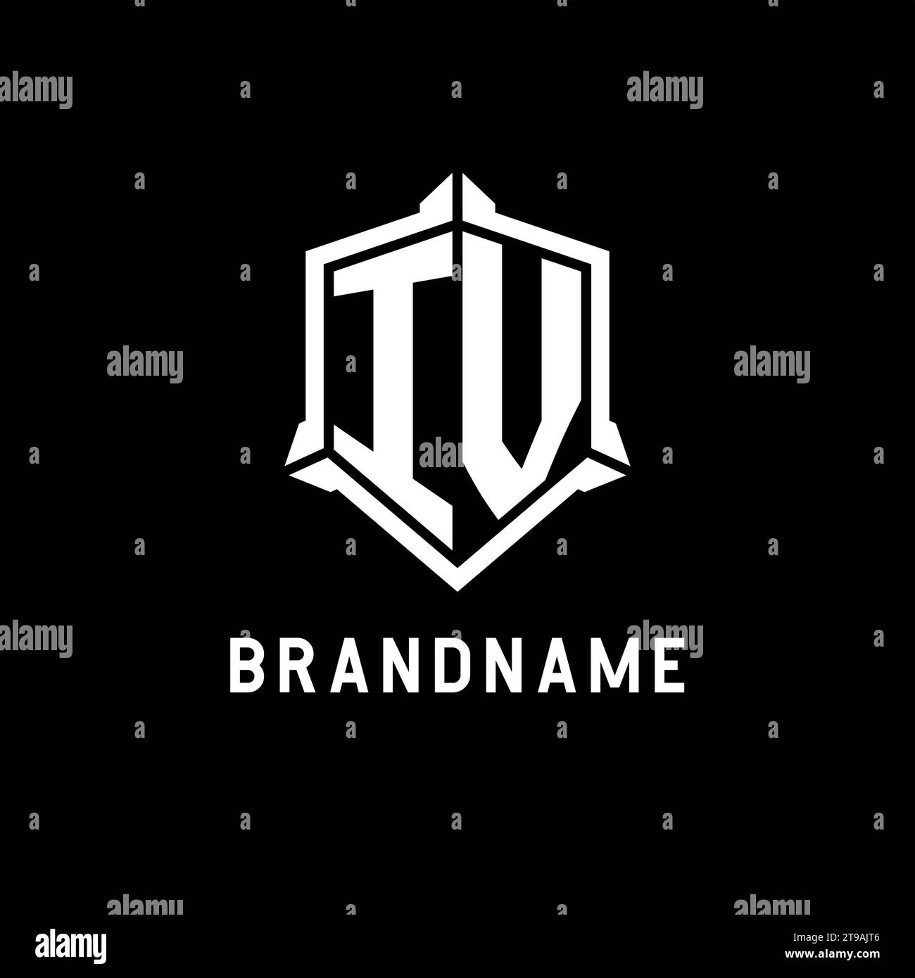 IV logo initial with shield shape design style vector graphic Stock Vector Image & Art - Alamy