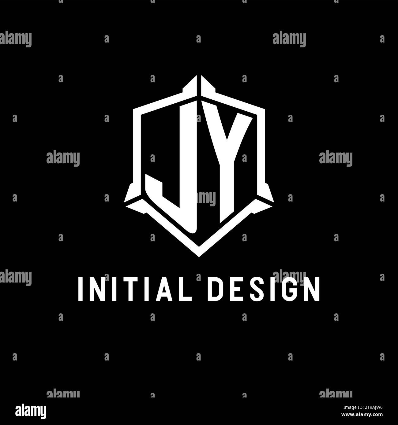 JY logo initial with shield shape design style vector graphic Stock ...