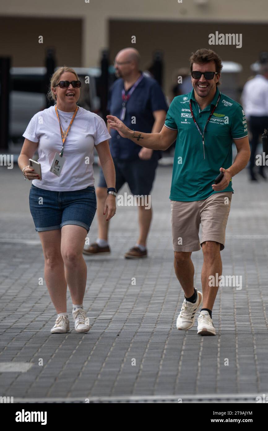 ABU DHABI,UAE. 24TH NOV 2023. FERNANDO ALONSO (ASTON MARTIN). AHMAD ...